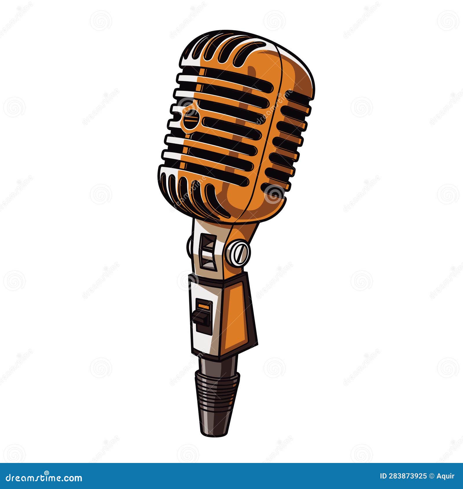 Microphone Hand-drawn Comic Illustration. Microphone. Vector Doodle ...
