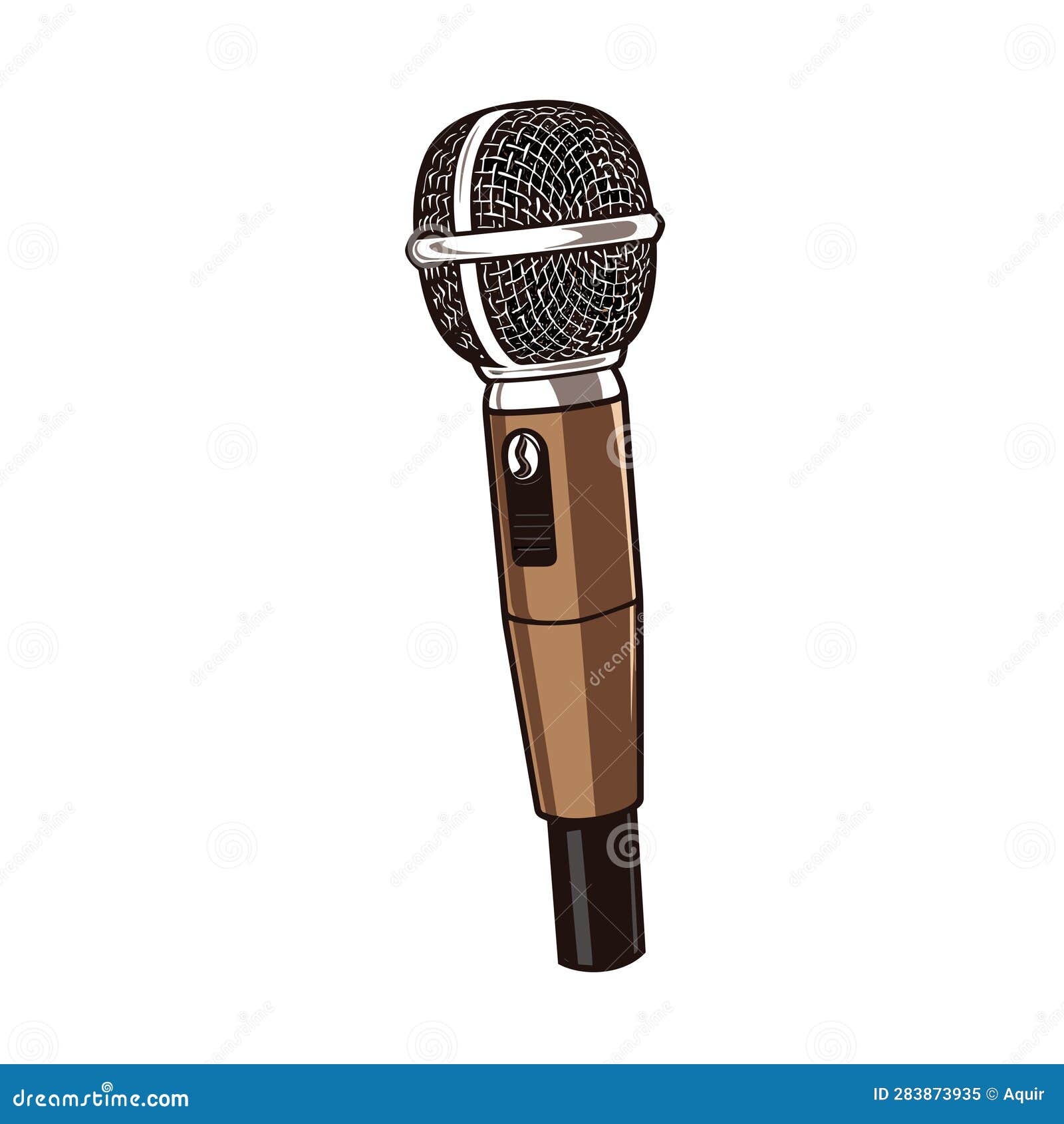 Microphone Hand-drawn Comic Illustration. Microphone. Vector Doodle ...