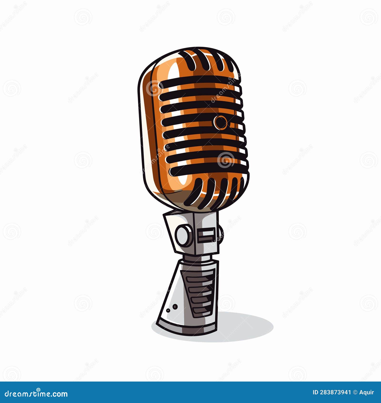 Microphone Hand-drawn Comic Illustration. Microphone. Vector Doodle ...