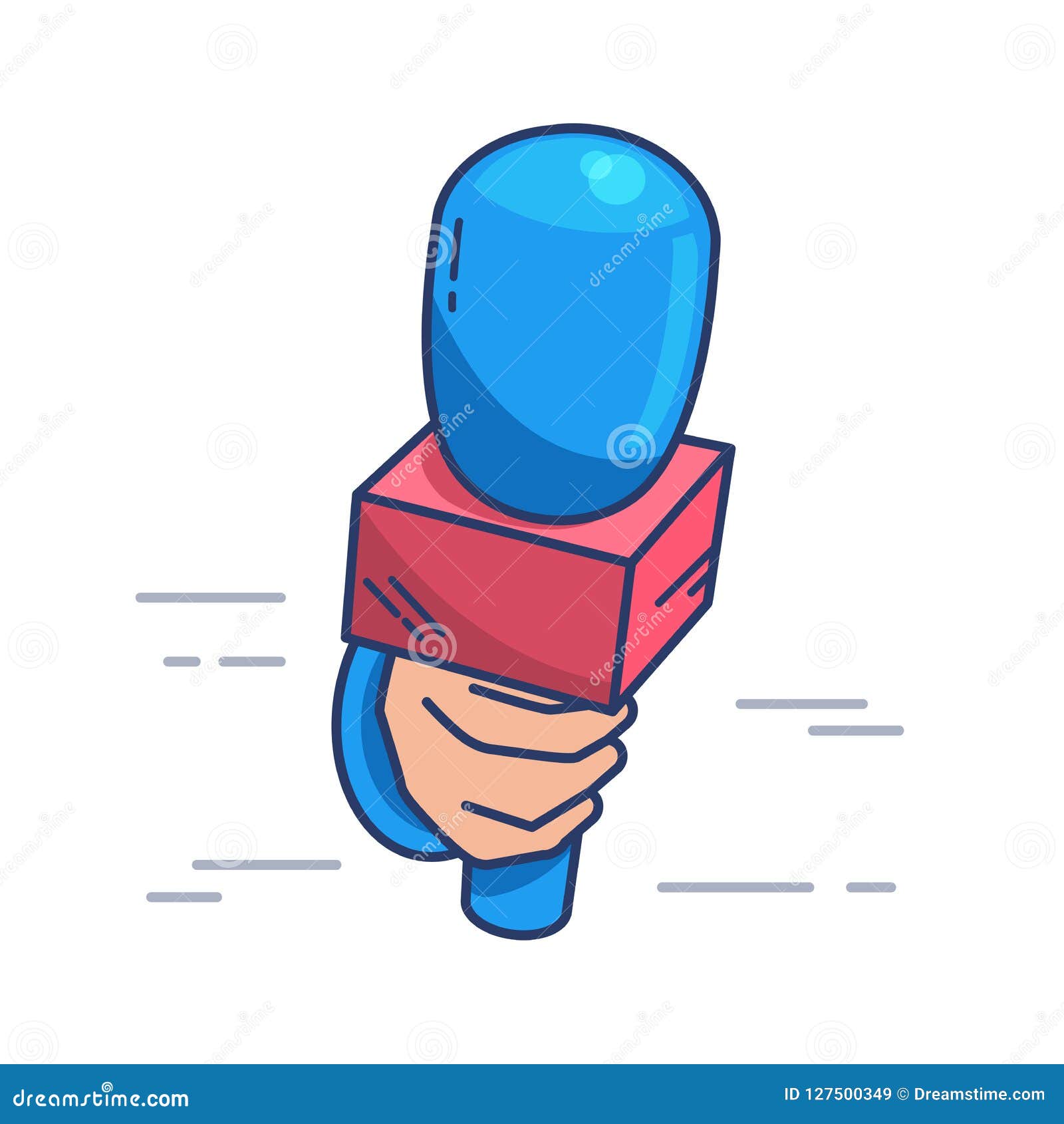 Microphone in Hand. the Hand Holds the Microphone for the Interview ...