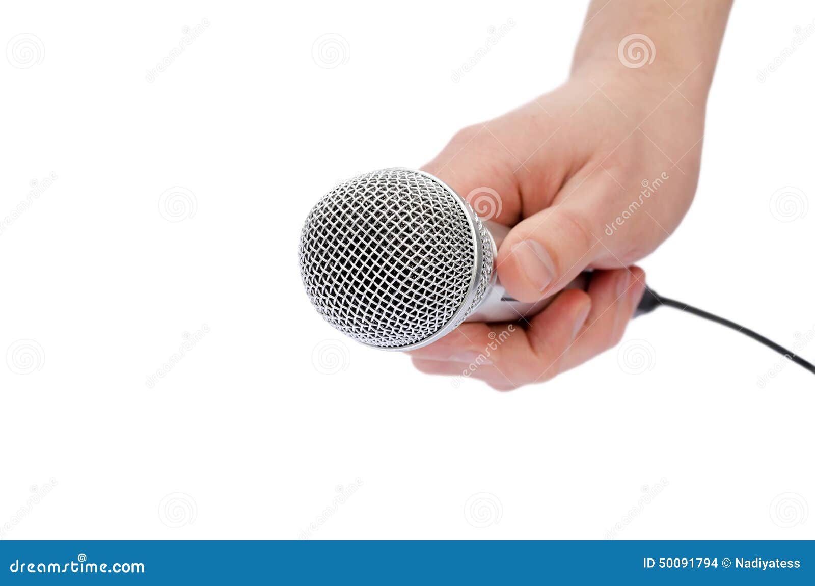 Microphone in a hand stock photo. Image of communications - 50091794
