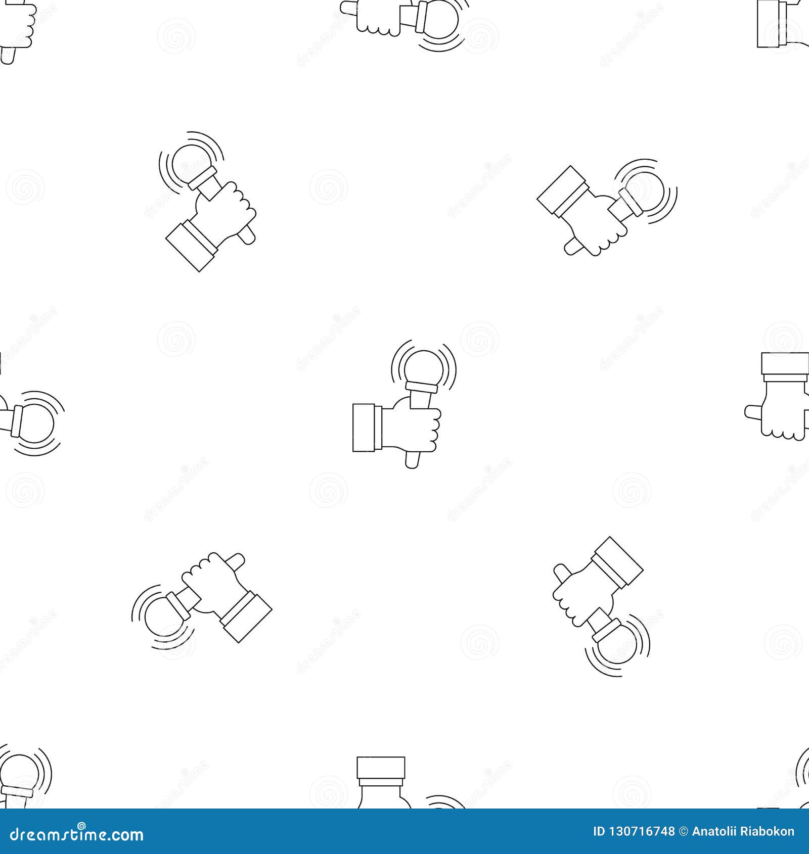 Microphone in Hand Pattern Seamless Vector Stock Vector - Illustration ...