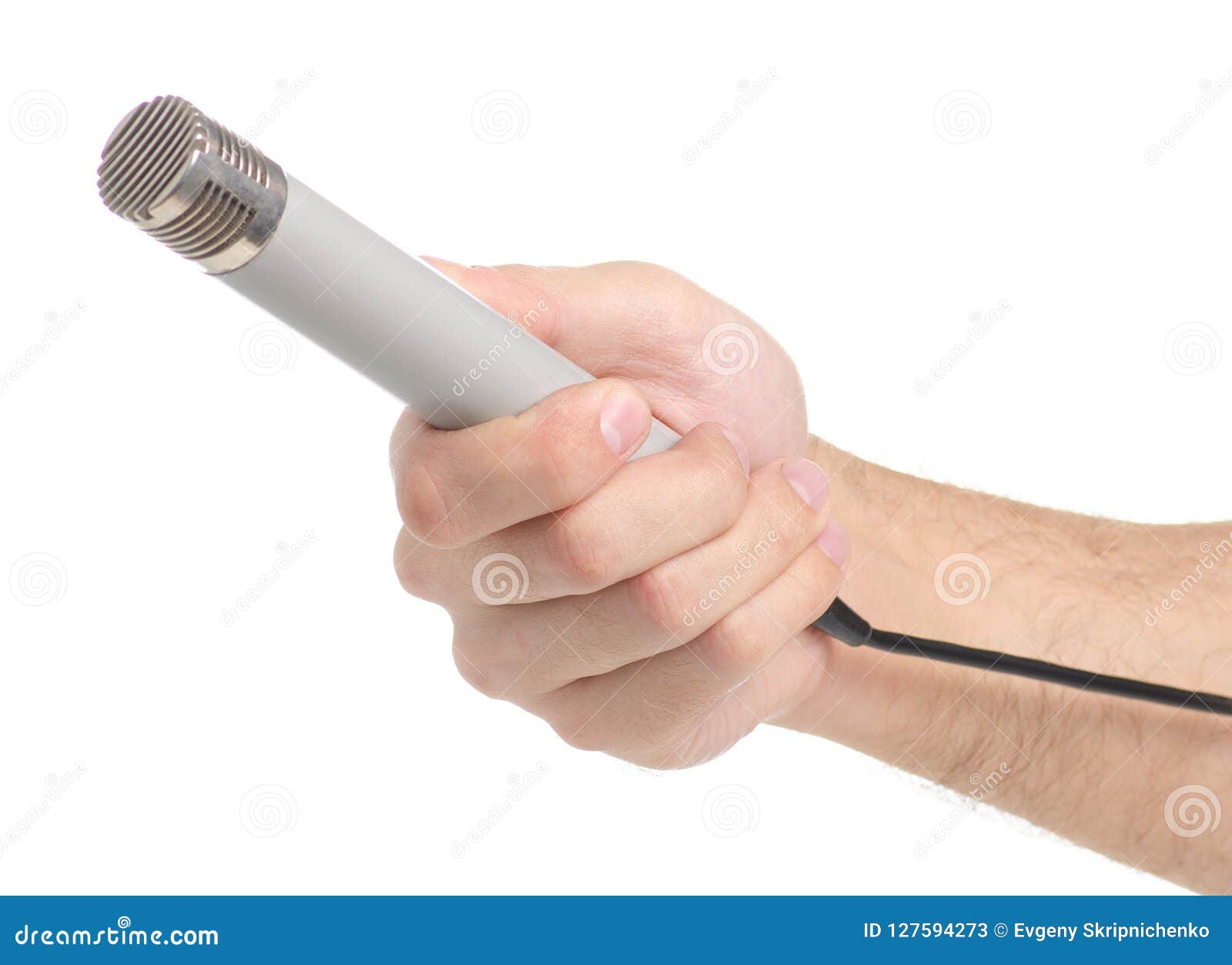 Microphone in hand stock image. Image of musical, journalist - 127594273
