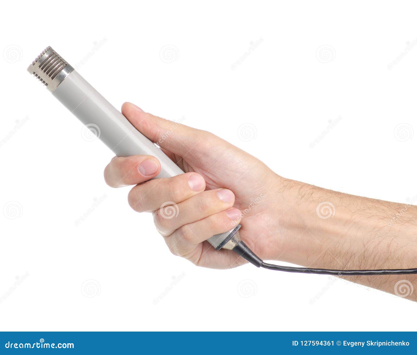 Microphone in hand stock image. Image of media, concert - 127594361
