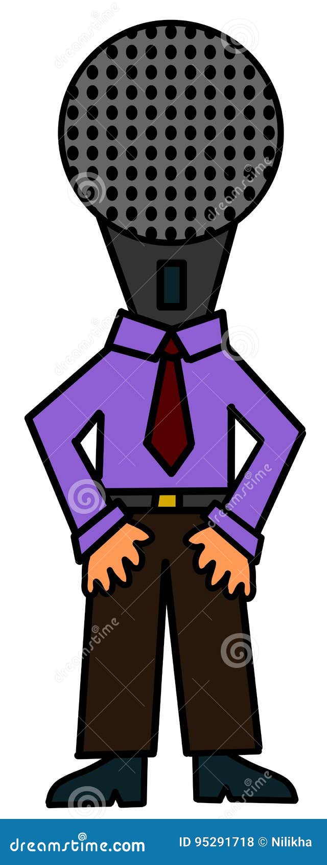Microphone head stock illustration. Illustration of cartoon - 95291718
