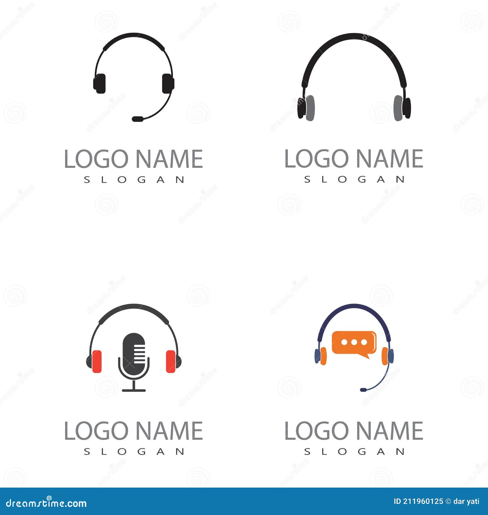 Microphone and Headphones Icon Logo Vector Symbol Stock Vector ...