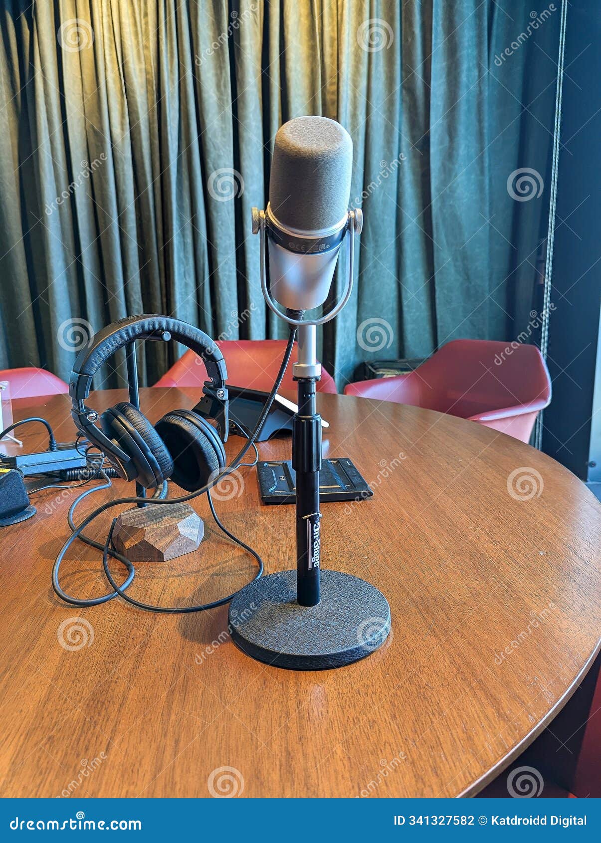 Microphone and Headset Setup Stock Photo - Image of tech, journalism ...
