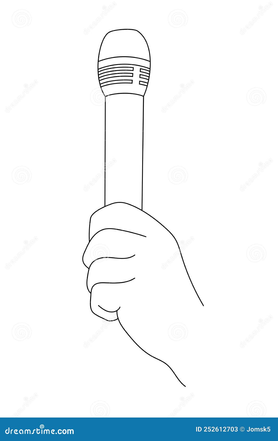 Microphone Hold in Hand Sketch Stock Vector - Illustration of ...