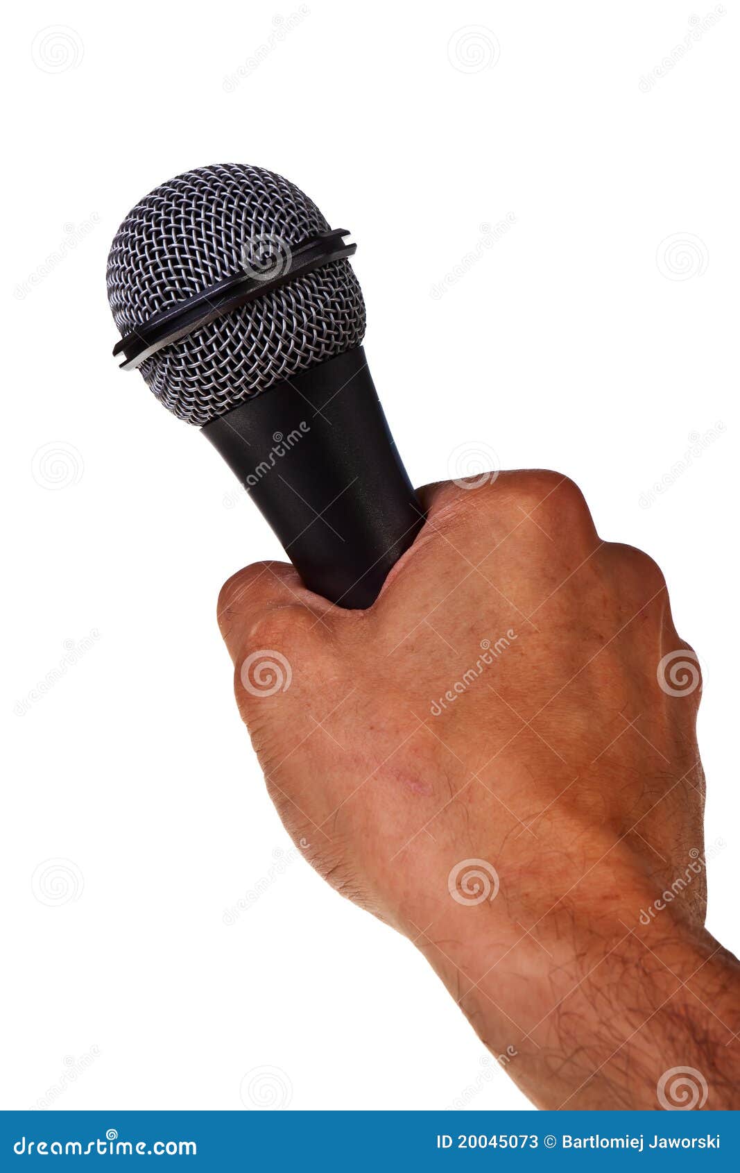 Microphone Hold In Male Hand. Stock Image - Image of media, audio: 20045073