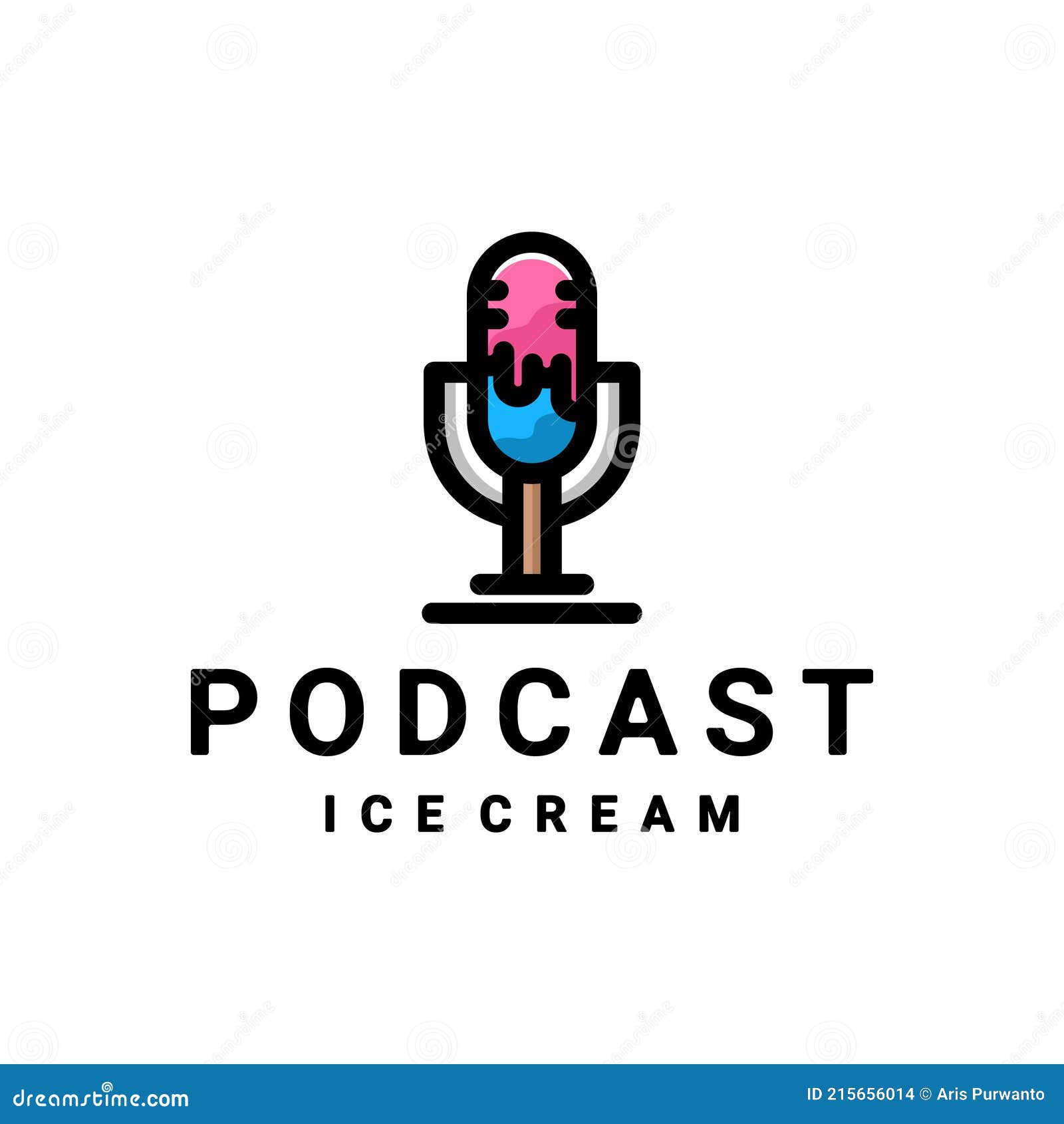 Microphone and Ice Cream Podcast Stock Vector - Illustration of flat ...