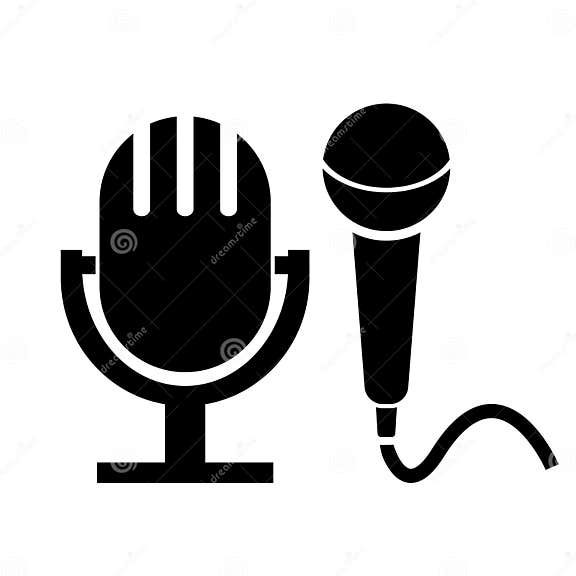 Microphone icon stock vector. Illustration of pictogram - 27361896