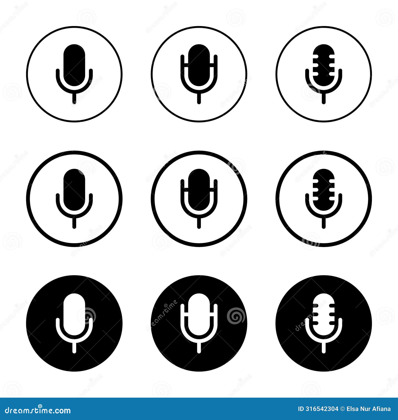 Microphone Icon on Black Circle. Mic, Voice Recorder Logo App Stock ...