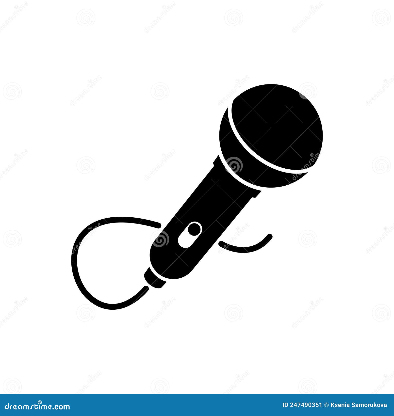 Microphone Icon Black on White. Vector Symbol Stock Vector ...