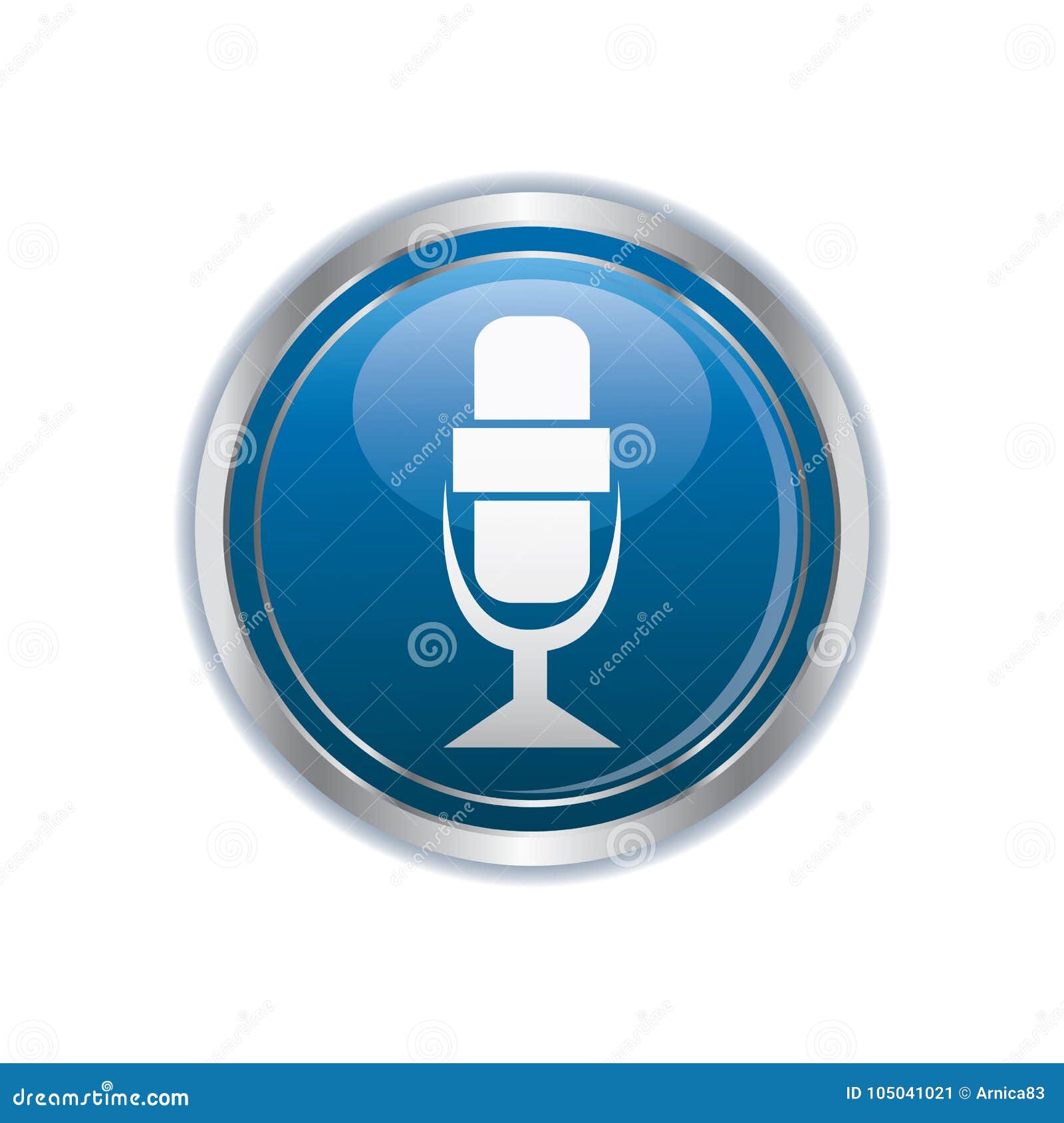 Microphone Icon on the Button Stock Vector - Illustration of perform ...