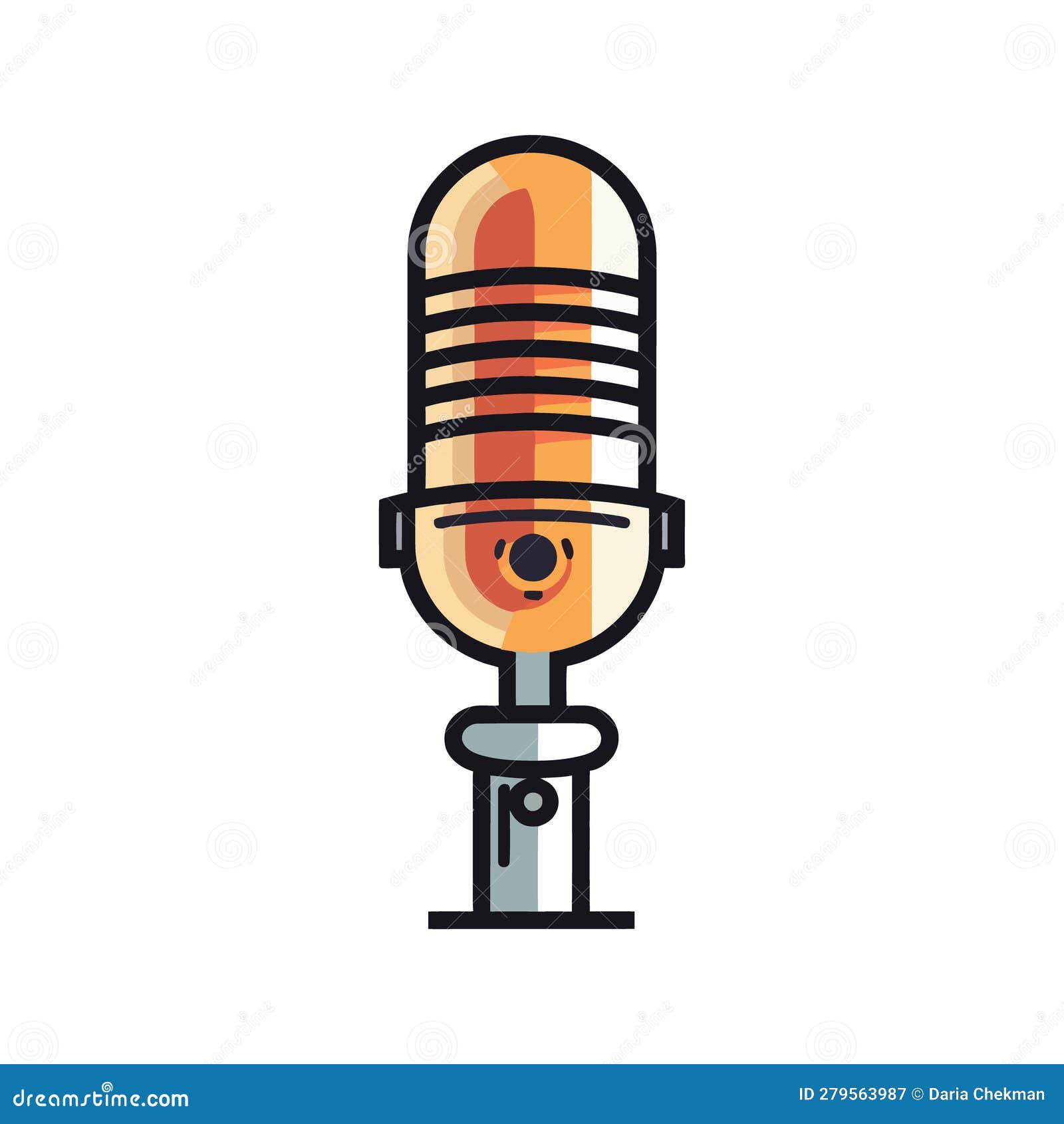 Microphone Icon in Cartoon Style. Flat Design Stock Vector ...