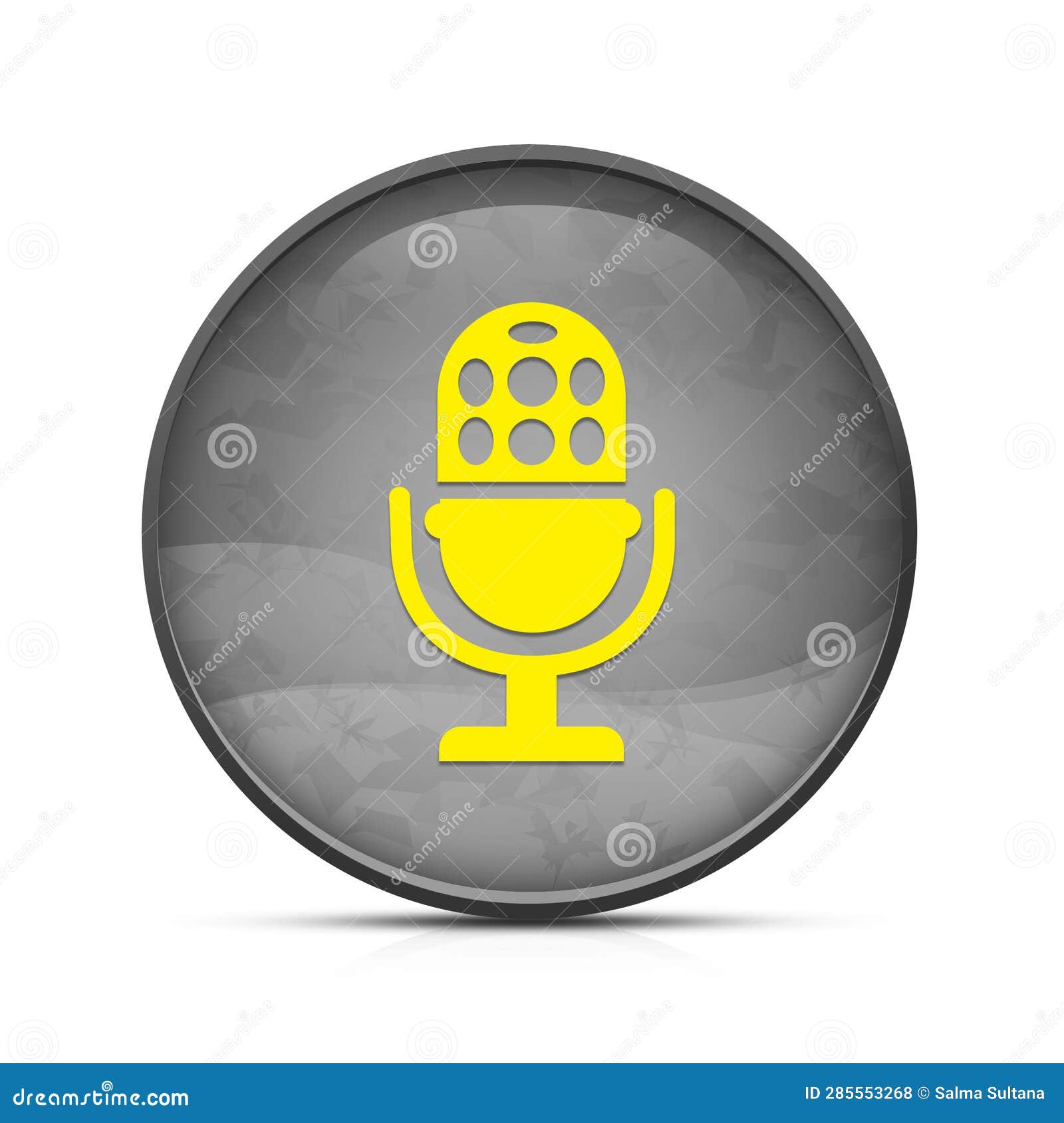 Microphone Icon on Classy Splash Black Round Button Illustration Stock ...