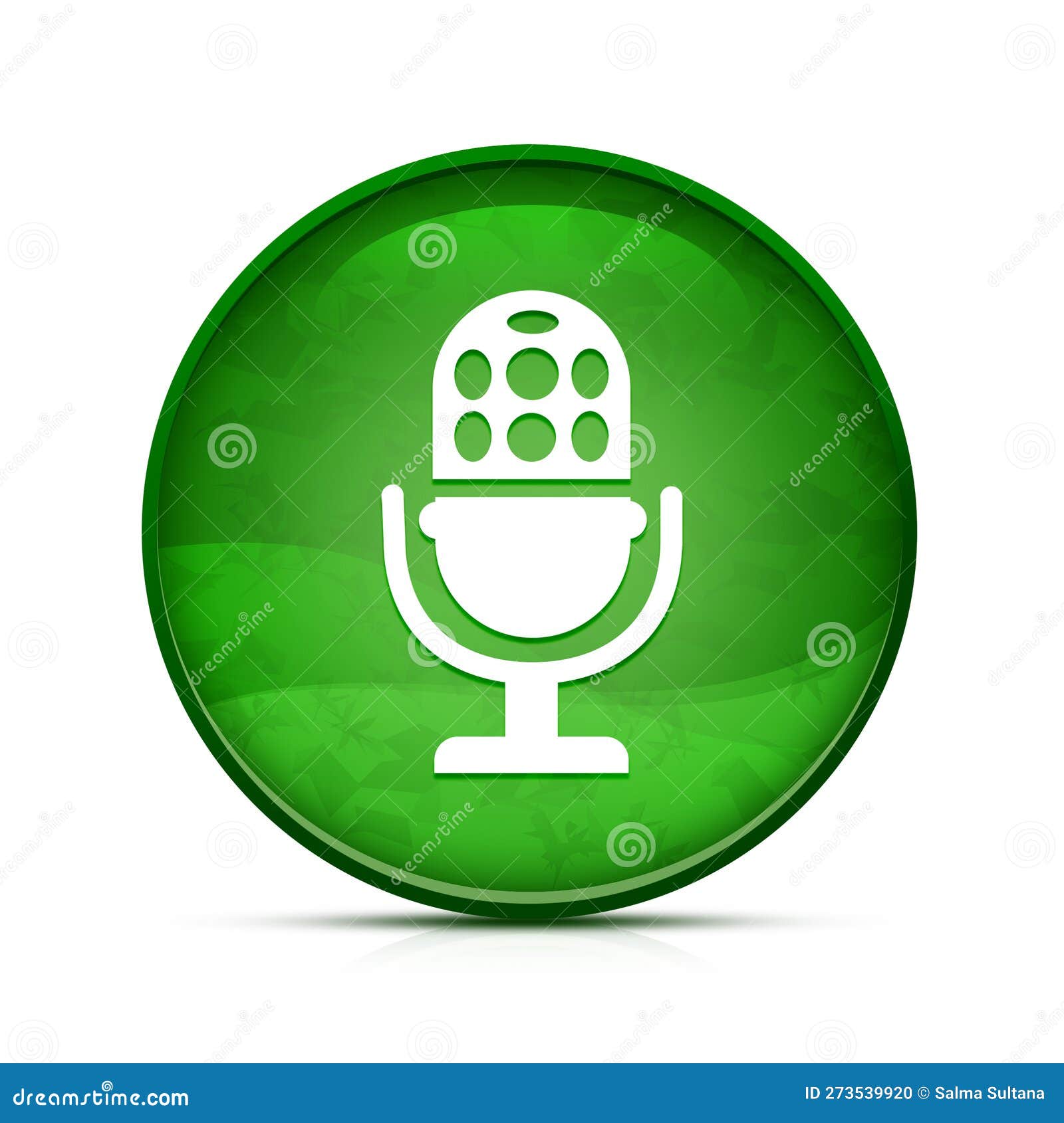 Microphone Icon on Classy Splash Green Round Button Illustration Stock ...