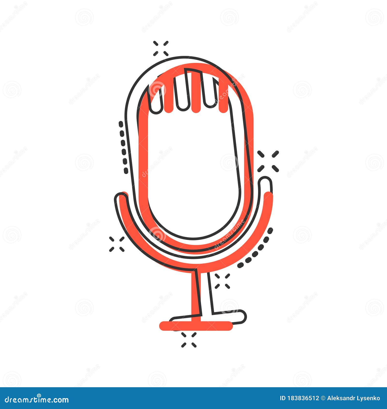 Studio Mike Simple Black Icon. Microphone Silhouette. Vector ...