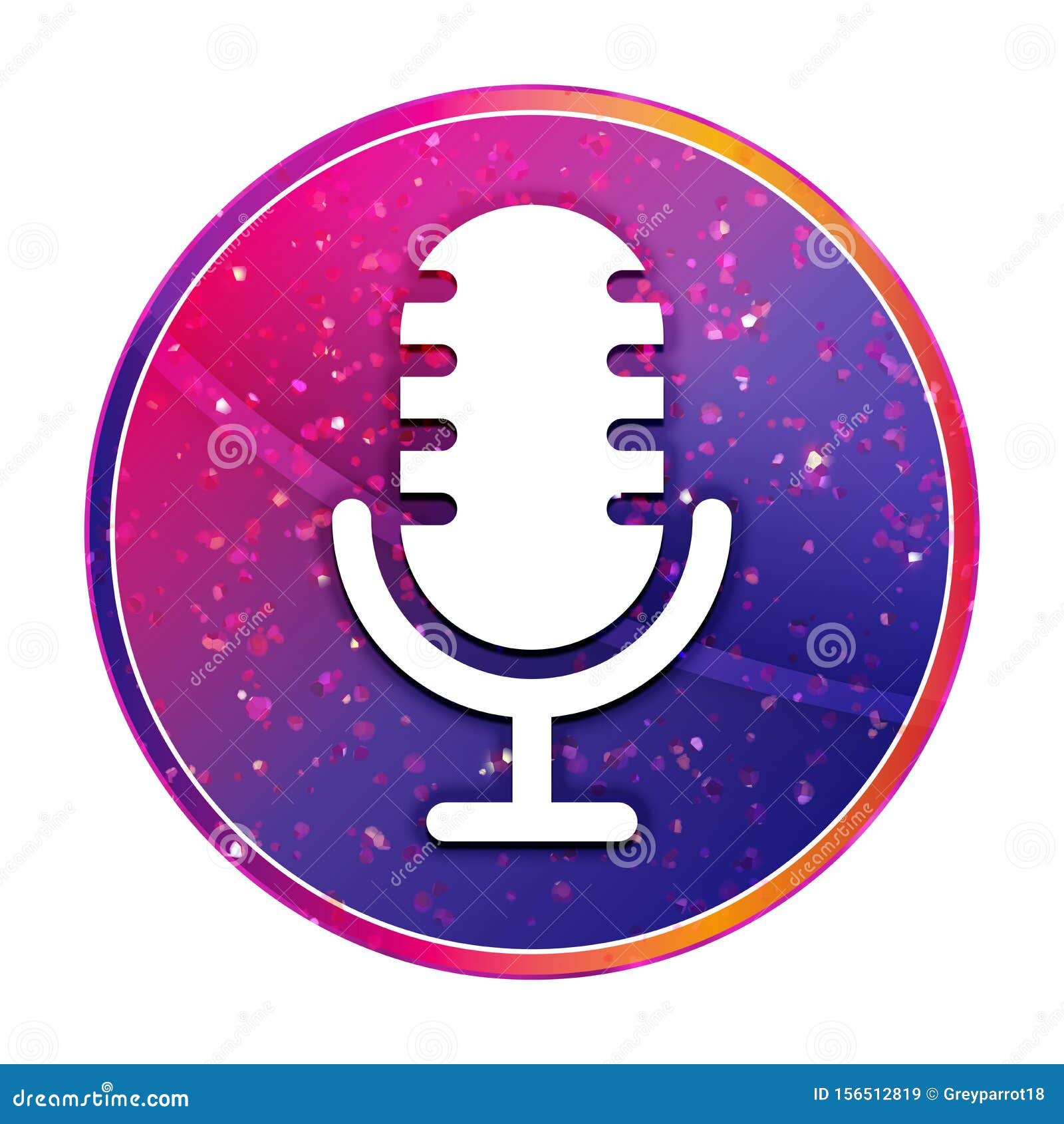 Microphone Icon Creative Trendy Colorful Round Button Illustration ...