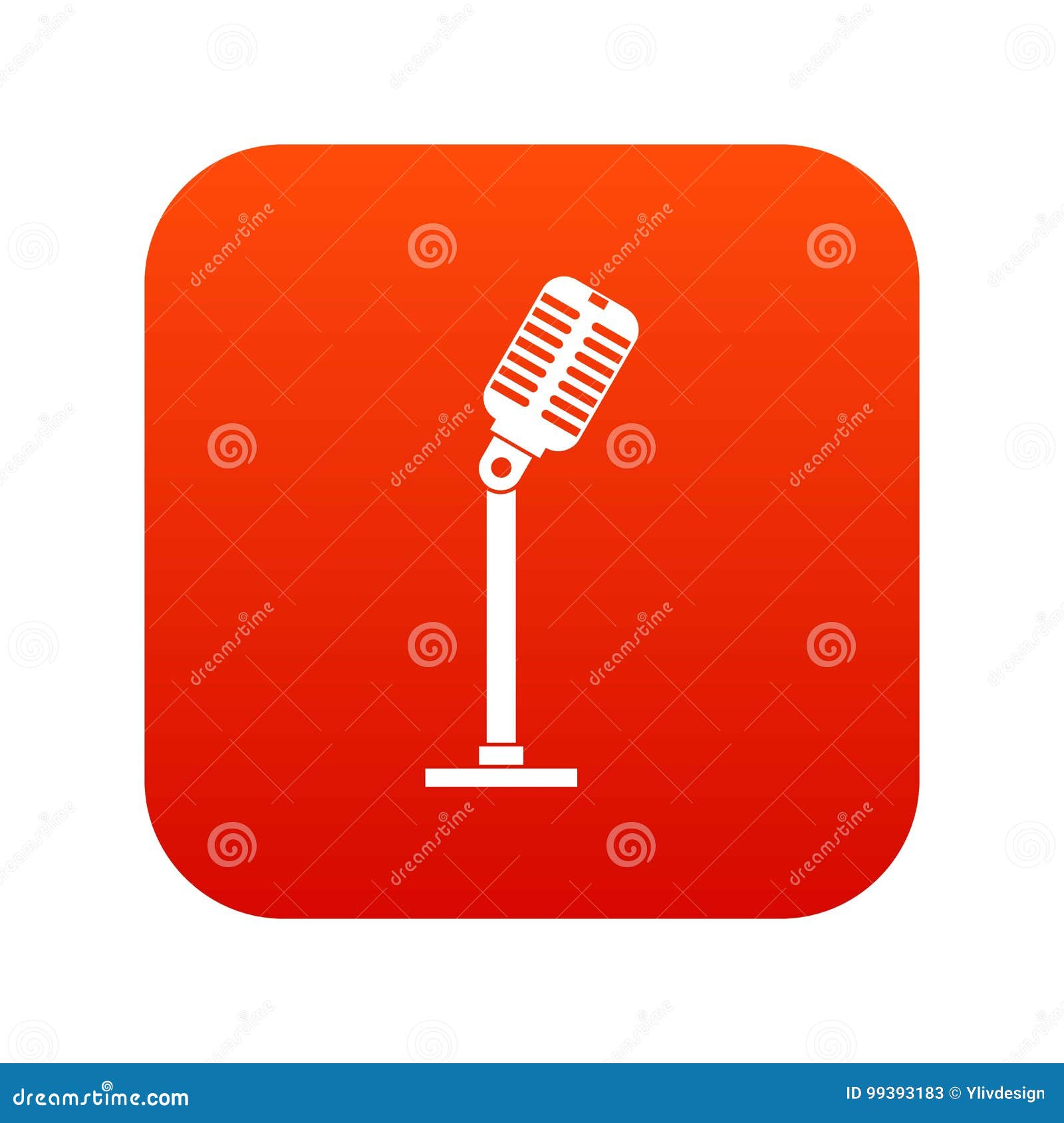Microphone Icon Digital Red Stock Vector - Illustration of vector ...