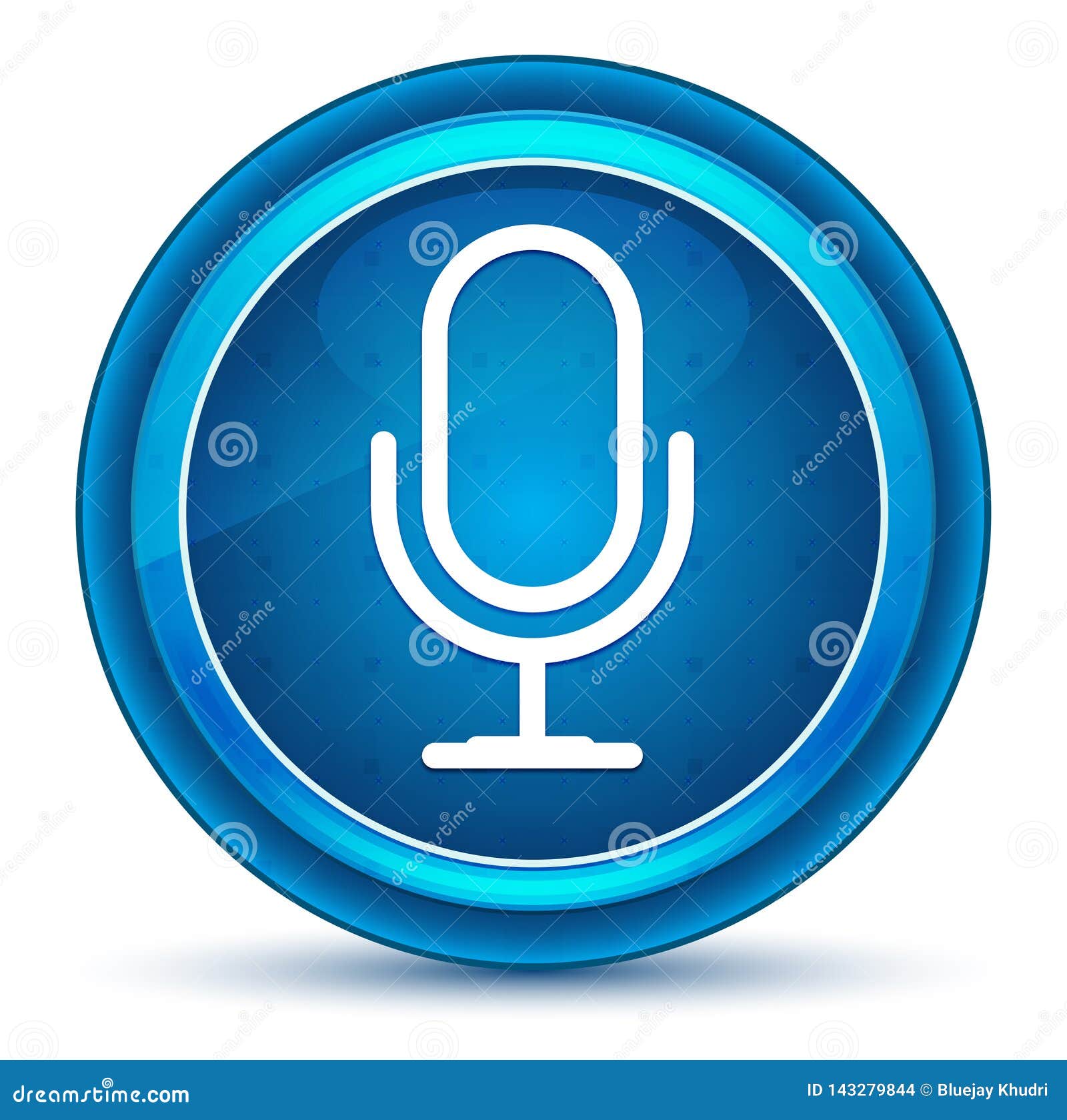 Microphone Icon Eyeball Blue Round Button Stock Illustration ...