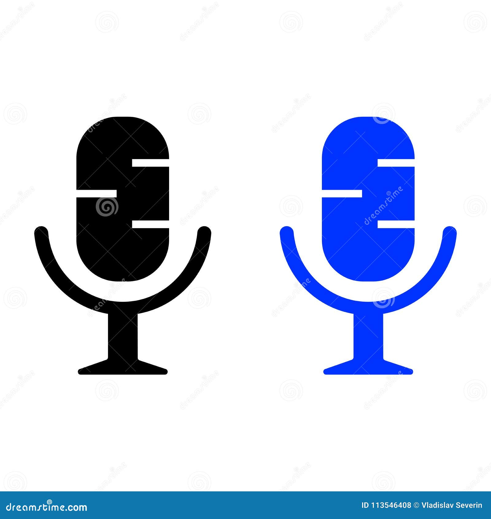 Microphone Icon Flat Design Stock Illustration - Illustration of design ...