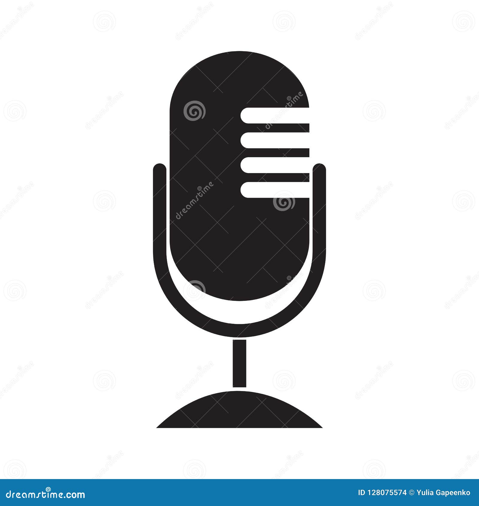 Microphone Icon Flat Design Vector Illustration Stock Vector ...