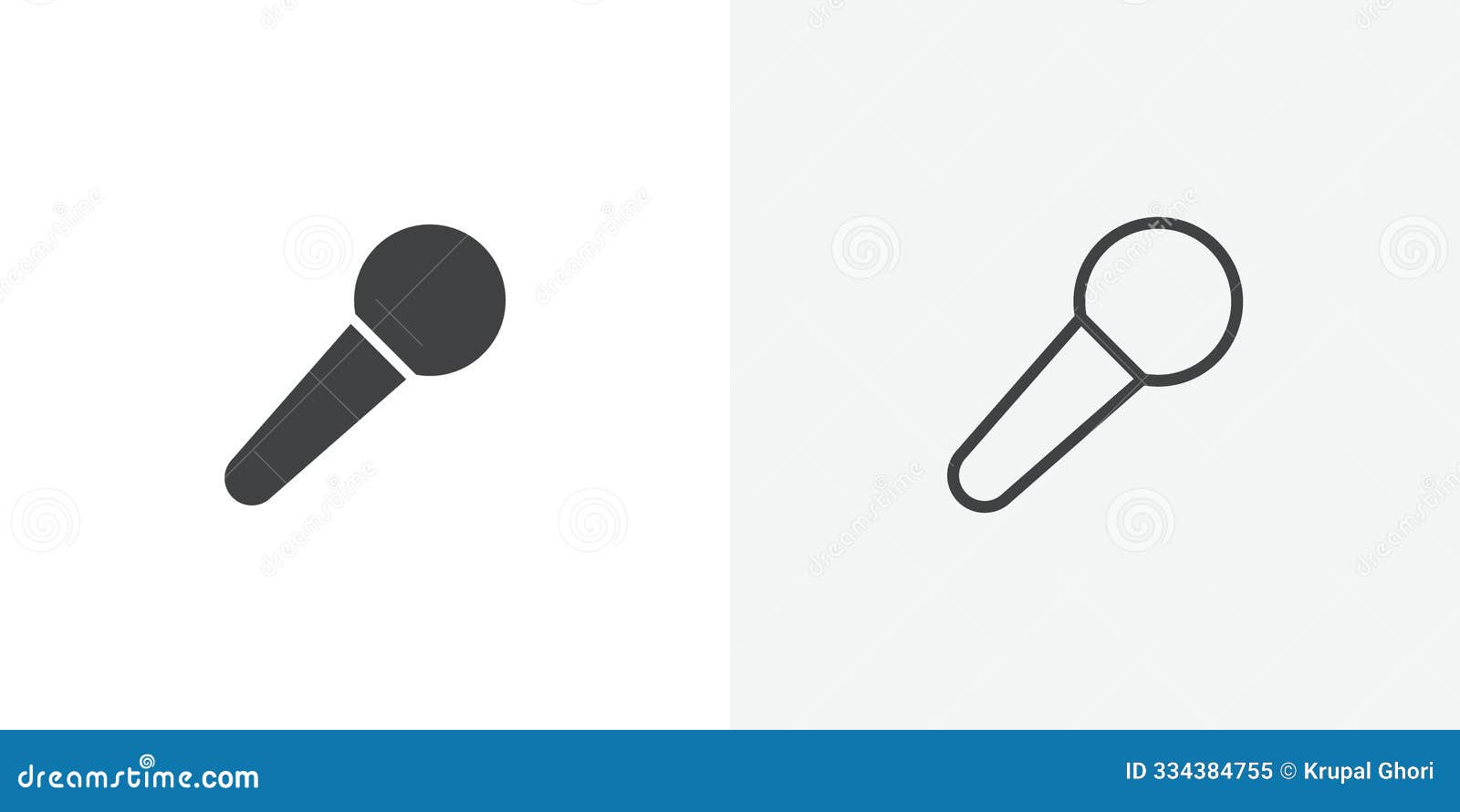 Microphone Icon Flat and Simple Set Design Stock Vector - Illustration ...