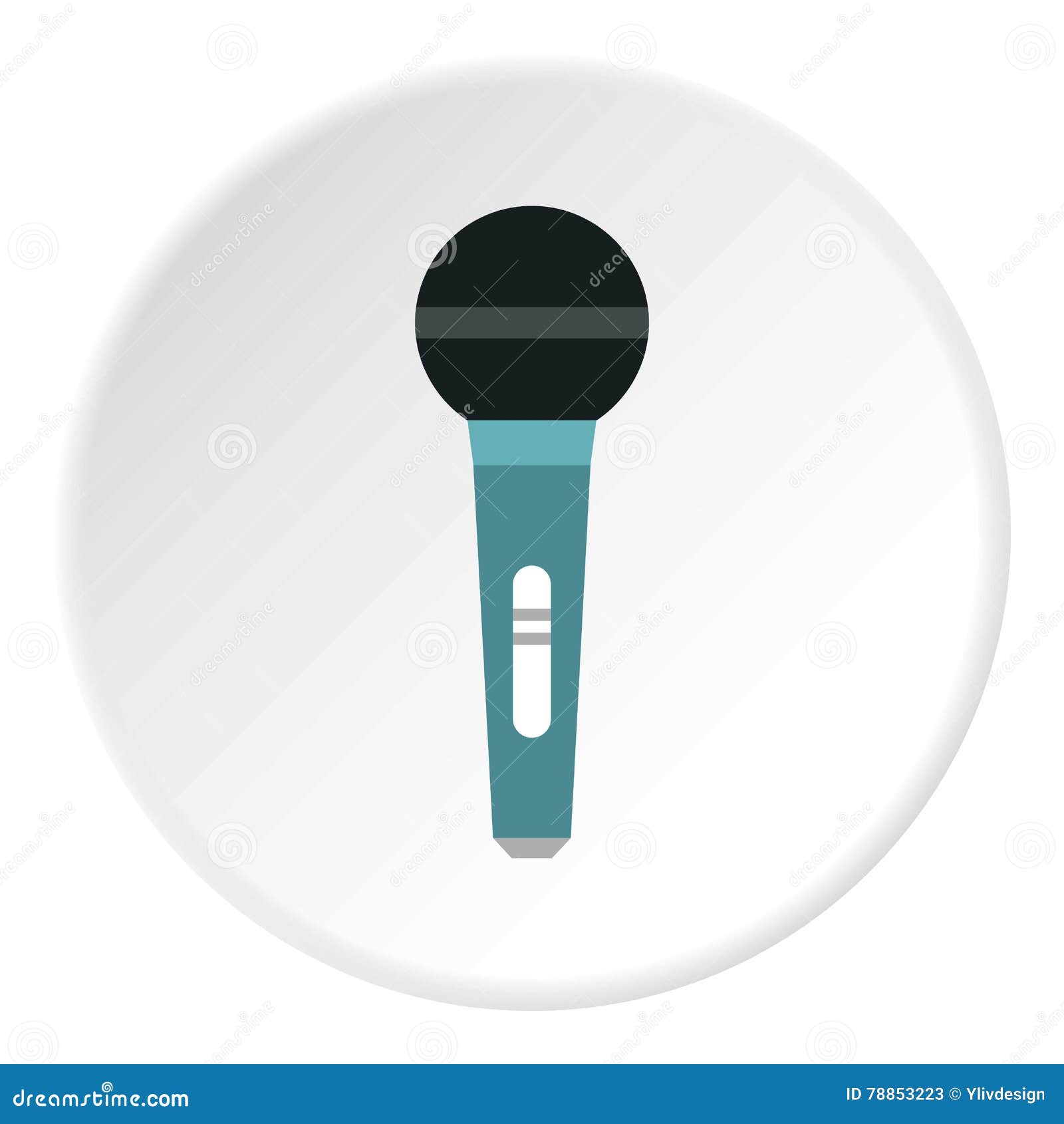 Microphone Icon, Flat Style Stock Vector - Illustration of microphone ...