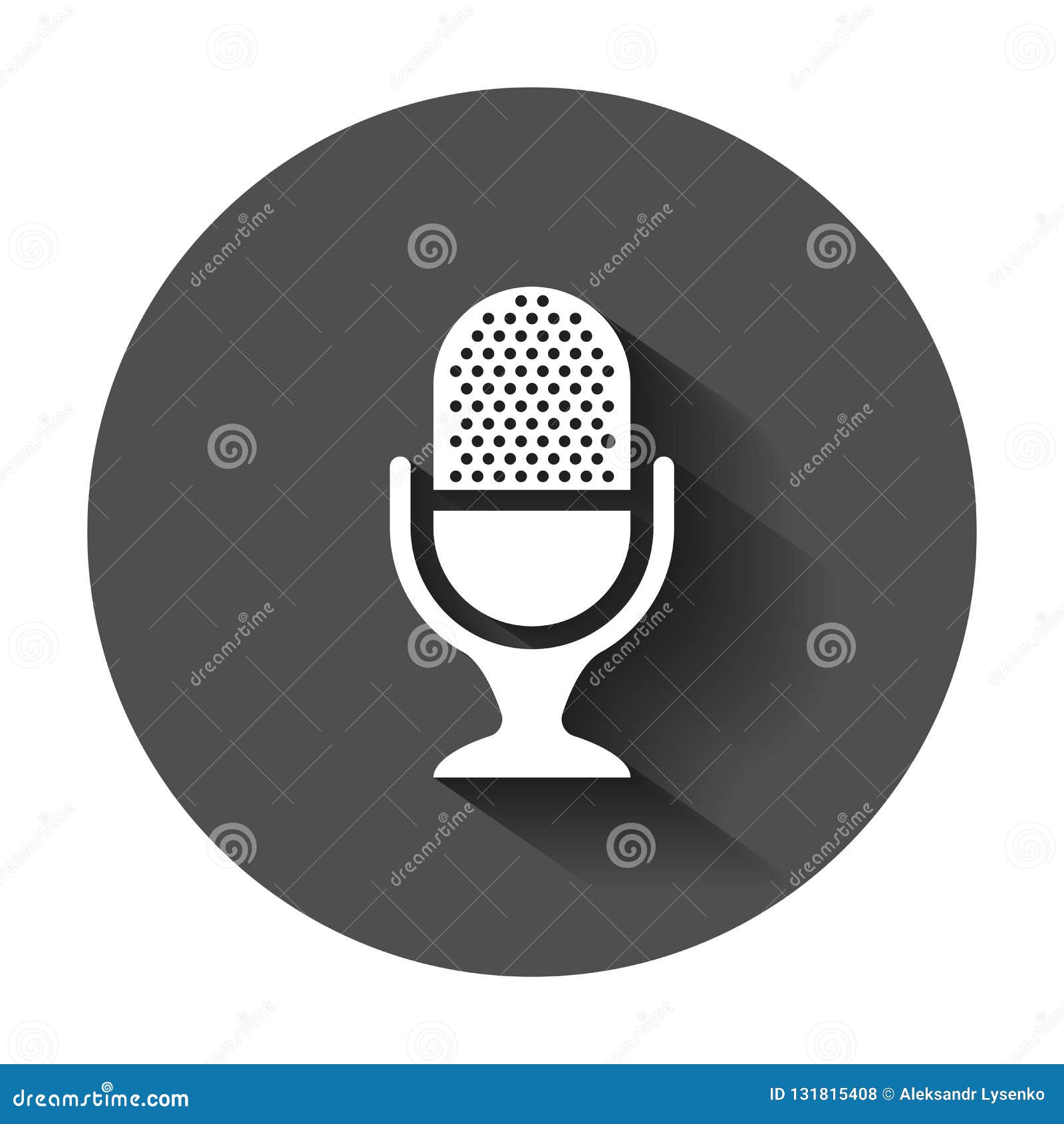 Microphone Icon in Flat Style. Mic Broadcast Vector Illustration Stock ...