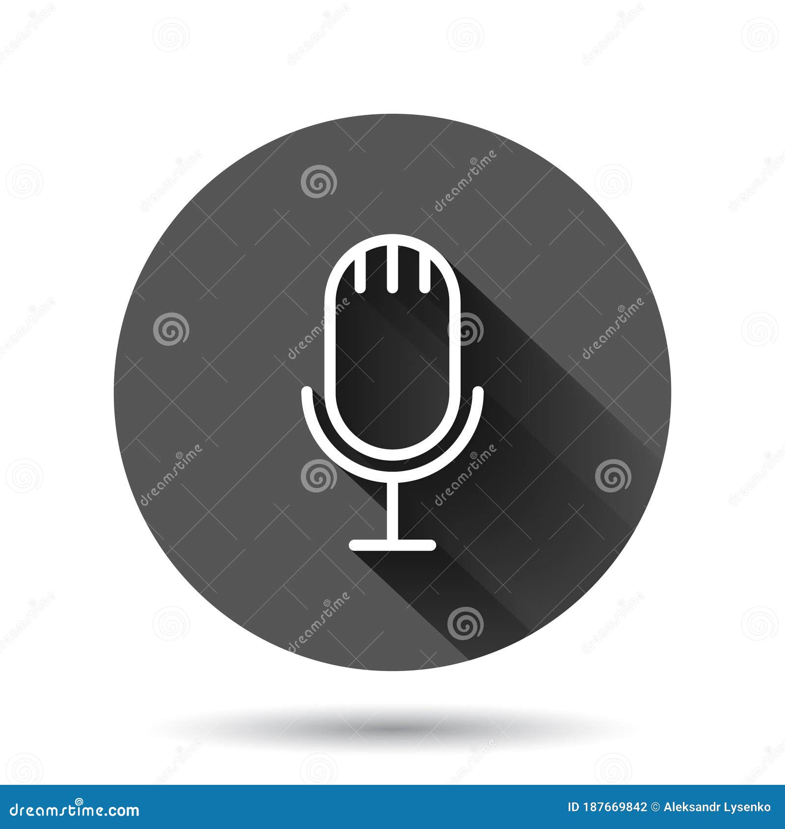 Flat Mike Icon Illustration Isolated On White Background ...