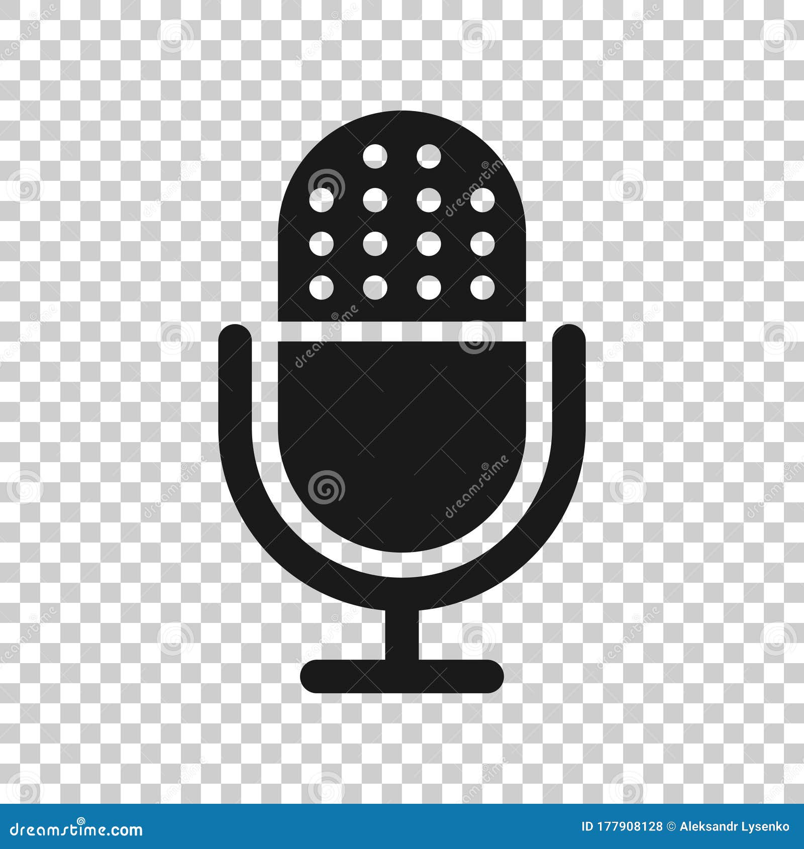 Flat Mike Icon Illustration Isolated On White Background ...