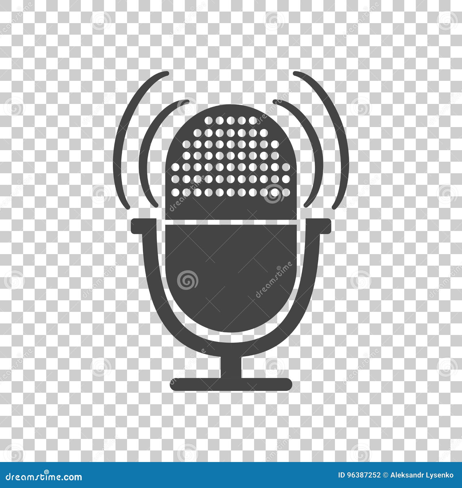 Microphone Icon. Flat Vector Illustration Stock Vector - Illustration ...