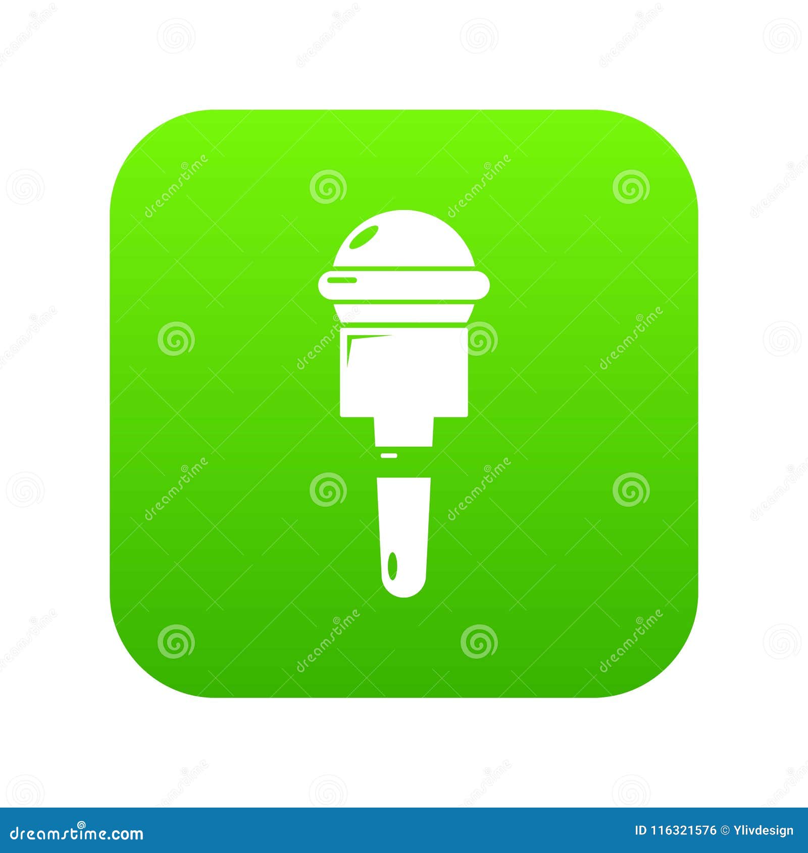 Microphone Icon Green Vector Stock Vector - Illustration of interview ...