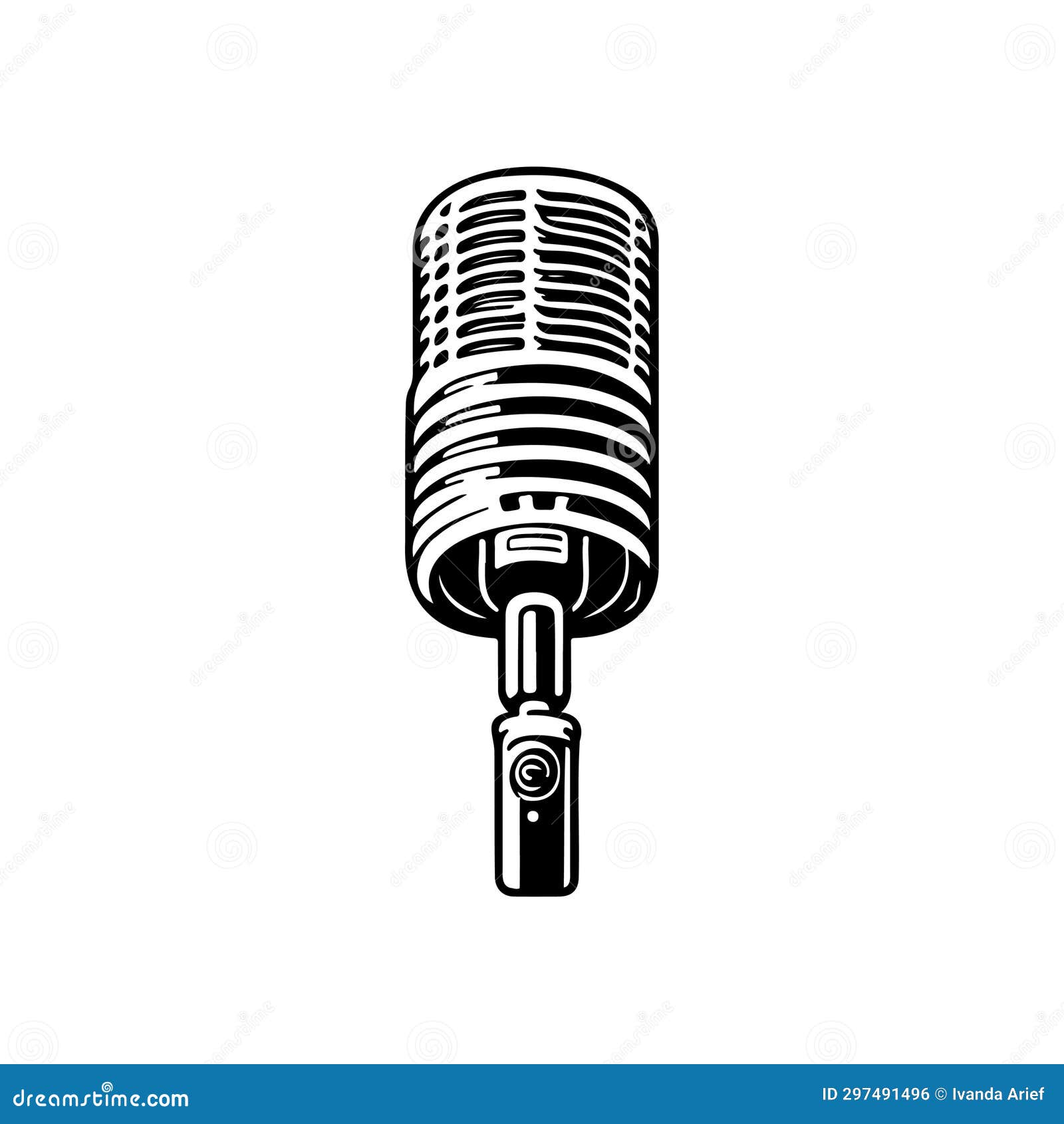 Microphone Icon Hand Draw Black Colour Podcast Logo Symbol Perfect ...