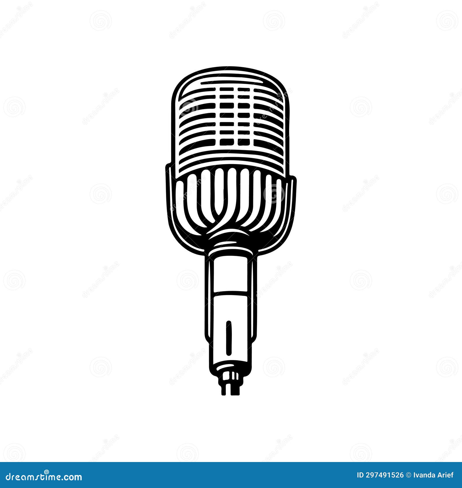 Microphone Icon Hand Draw Black Colour Podcast Logo Symbol Perfect ...