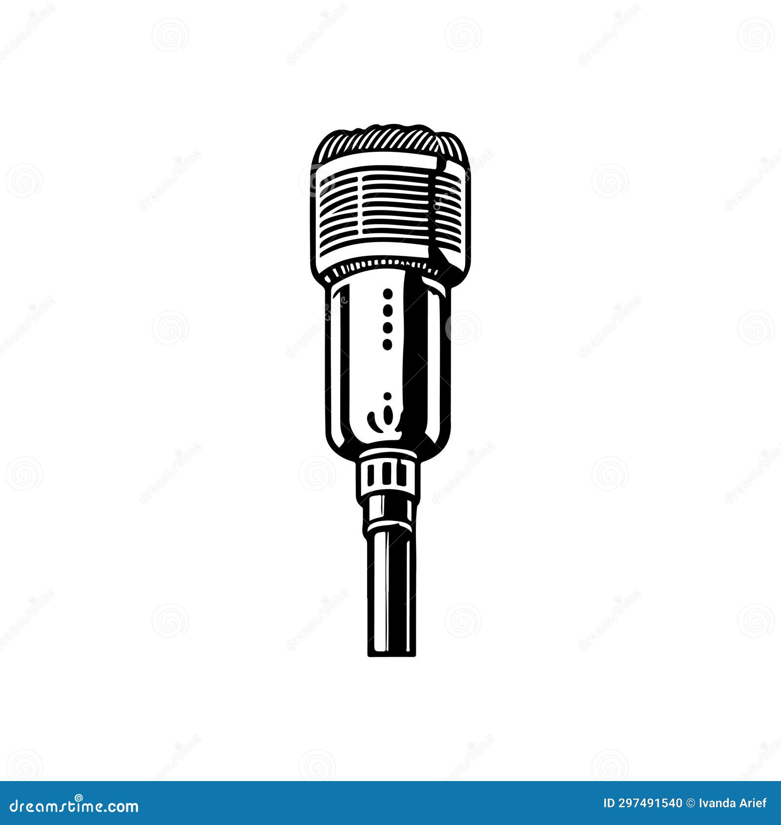 Microphone Icon Hand Draw Black Colour Podcast Logo Symbol Perfect ...