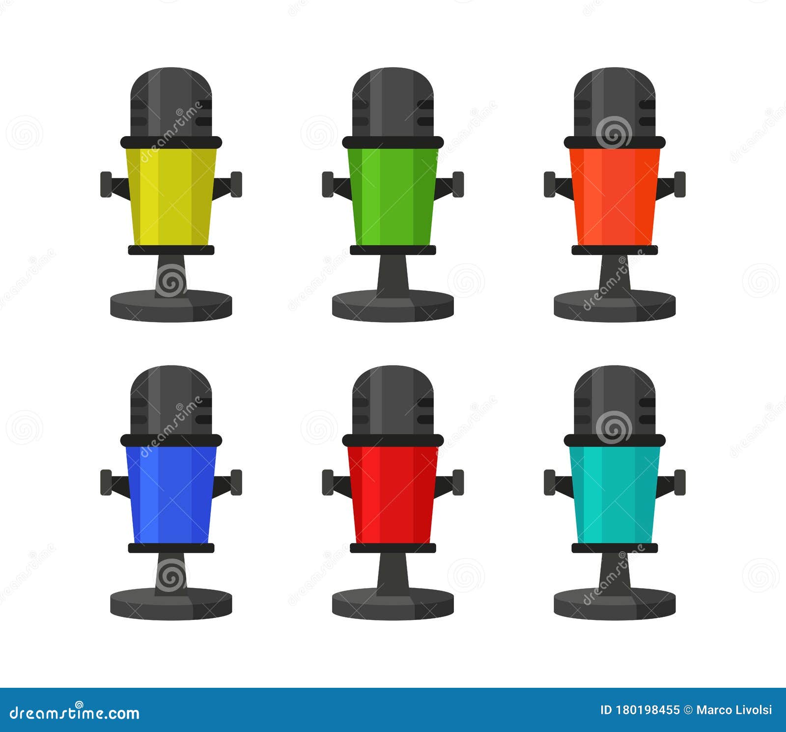 Microphone Icon Illustrated in Vector on White Background Stock ...