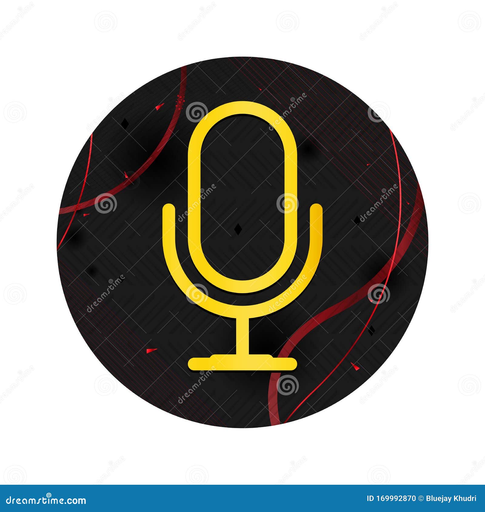 Microphone Icon Elegant Black Round Button Stock Vector - Illustration ...
