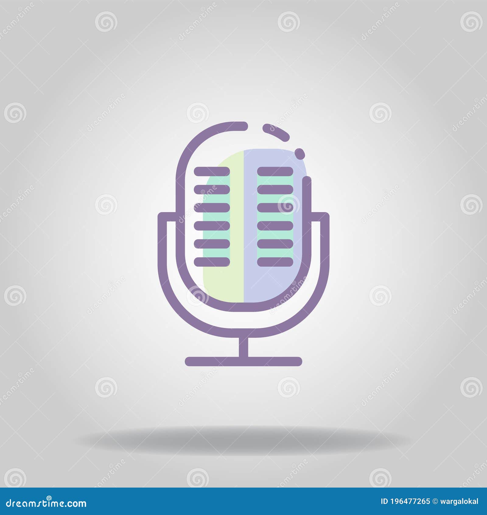 Microphone Icon or Logo in Pastel Color Stock Vector - Illustration of ...