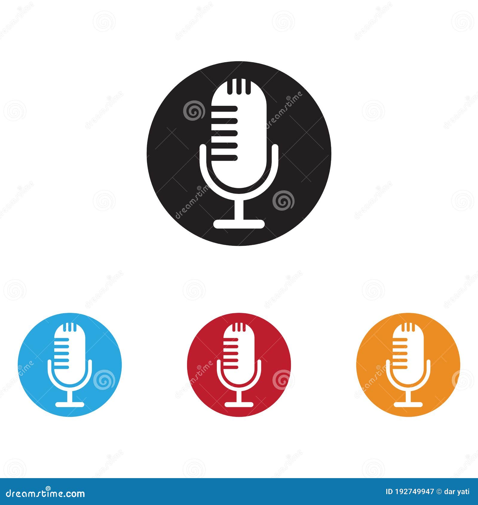 Microphone Icon Logo Vector Template Stock Vector - Illustration of ...
