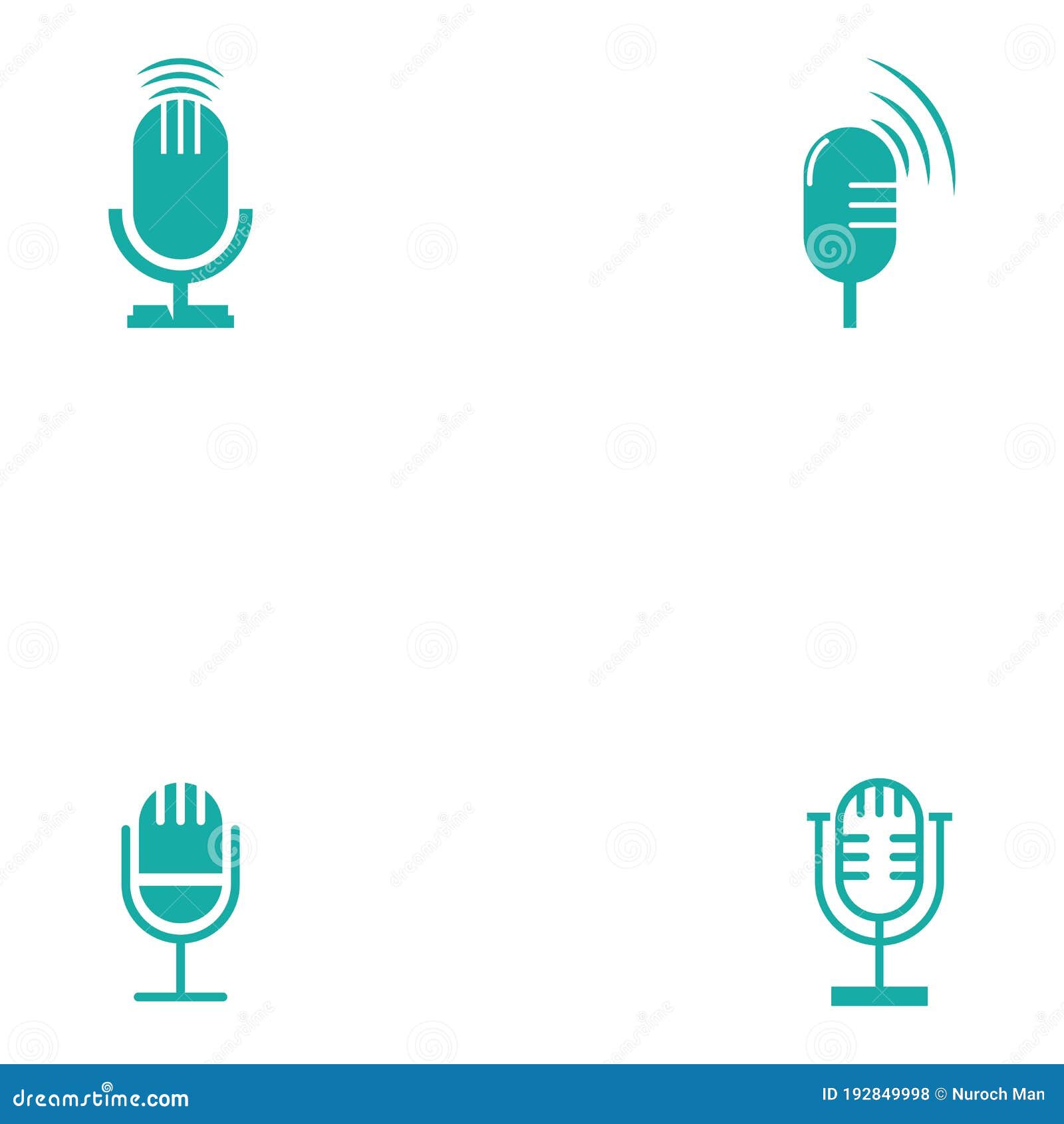 Microphone Icon Logo Vector Template. Stock Vector - Illustration of ...