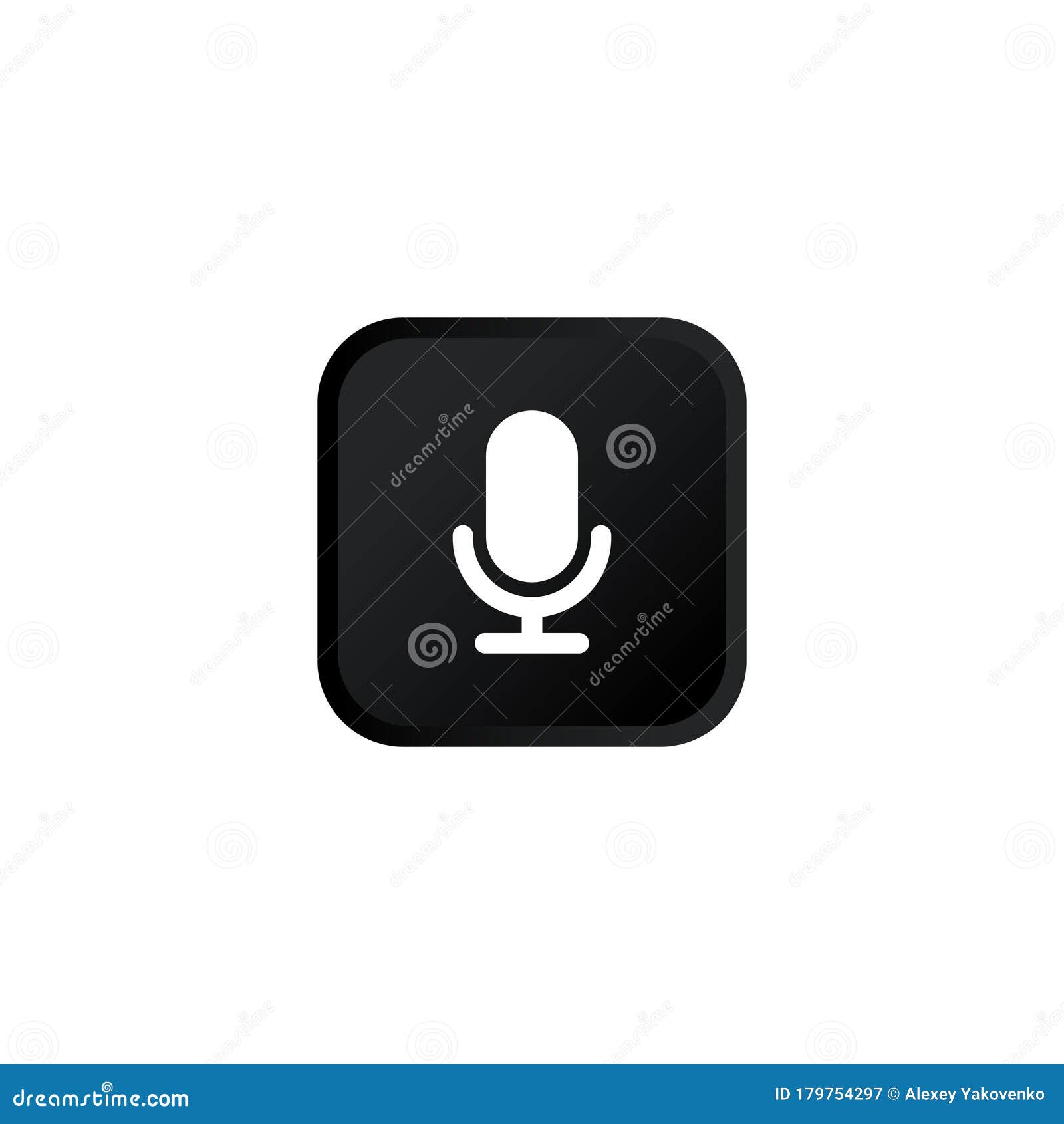 Microphone Icon Modern Button Design Black Symbol Isolated on White ...