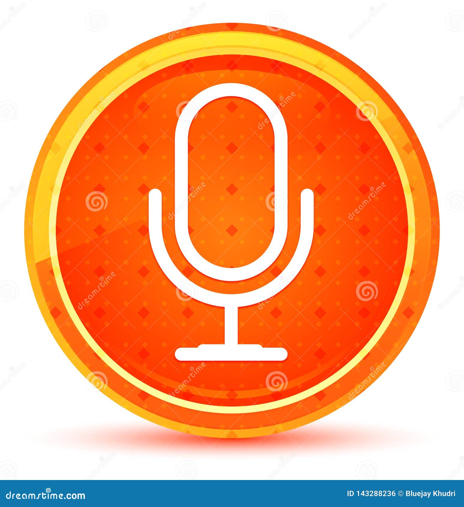 Microphone Icon Natural Orange Round Button Stock Illustration ...