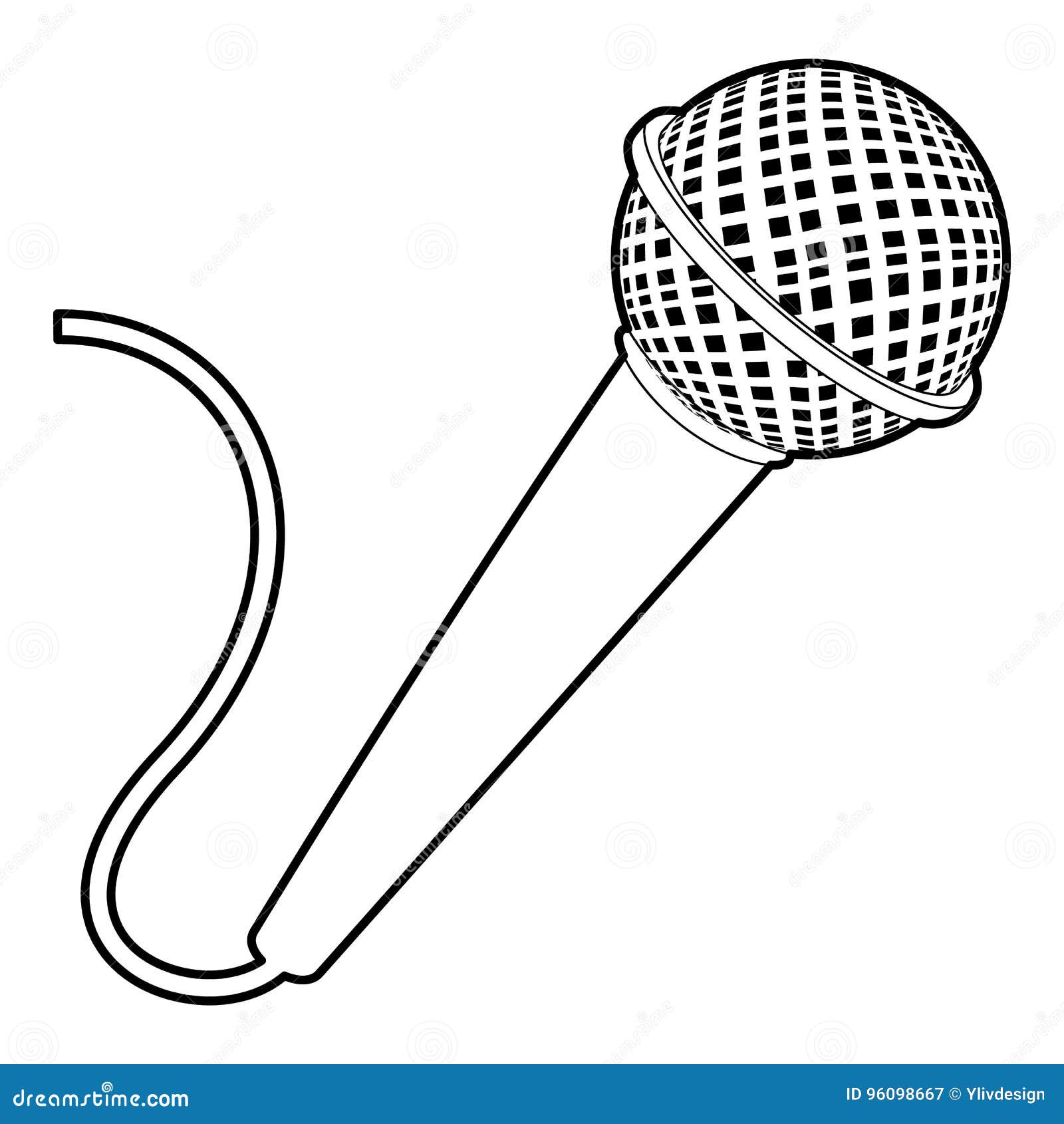 Microphone Icon, Outline Style Stock Vector - Illustration of cool ...