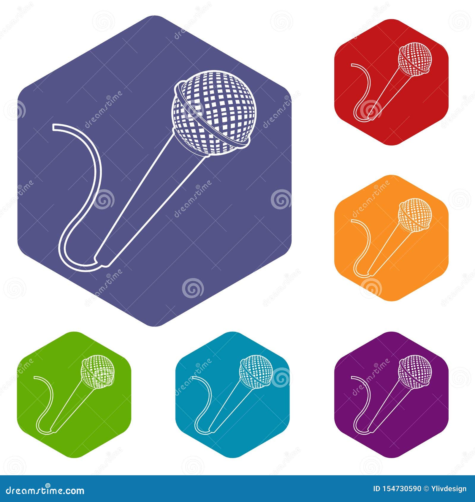 Microphone Icon, Outline Style Stock Vector - Illustration of plug ...