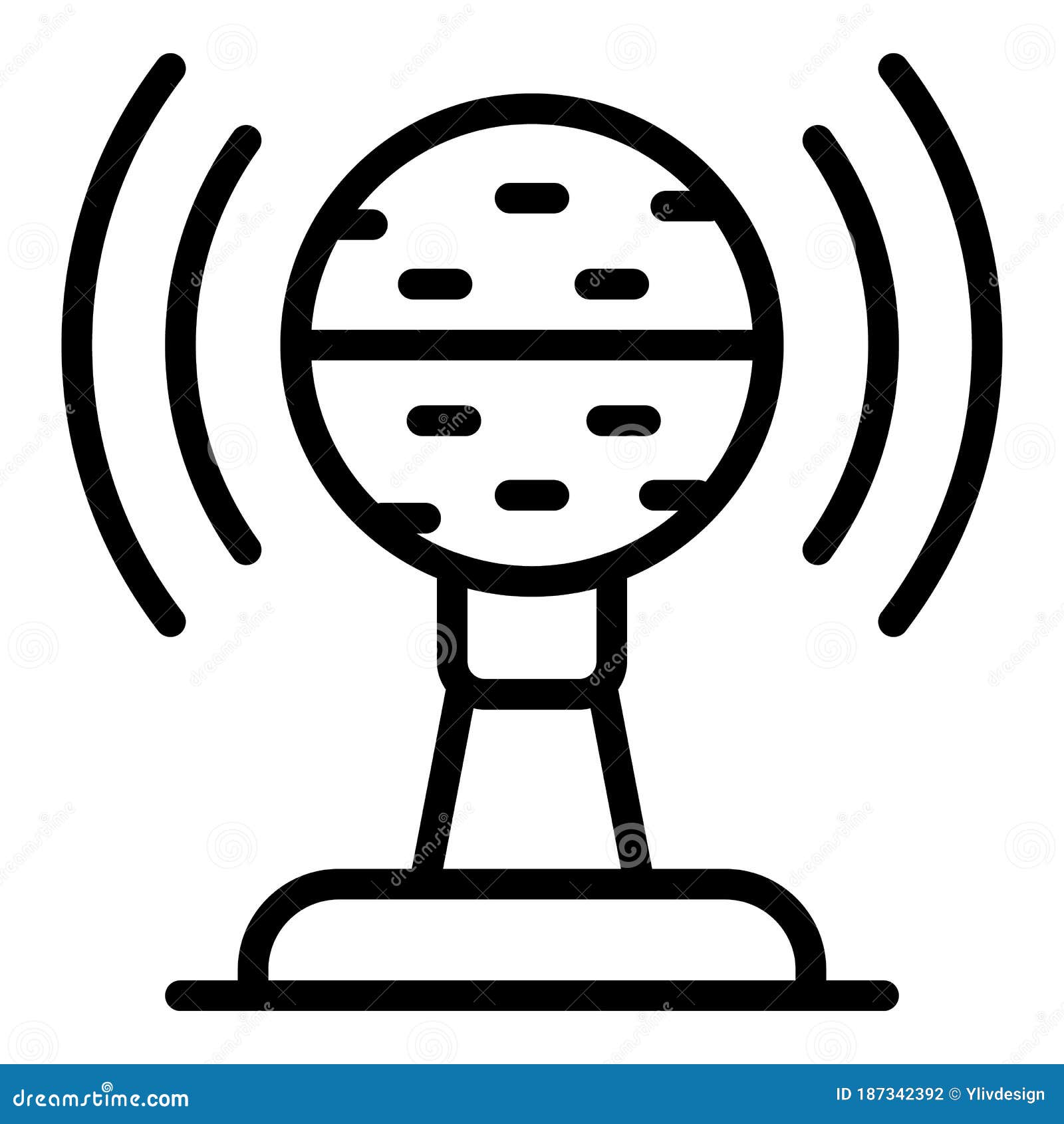Microphone Icon, Outline Style Stock Vector - Illustration of radio ...