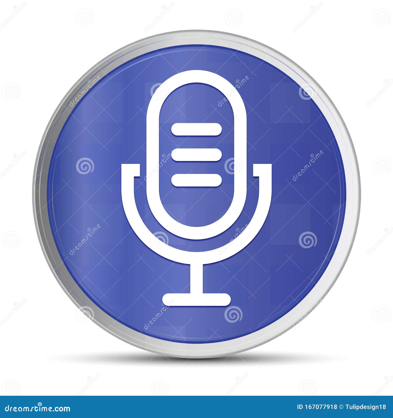 Microphone Icon Prime Blue Round Button Vector Illustration Design ...