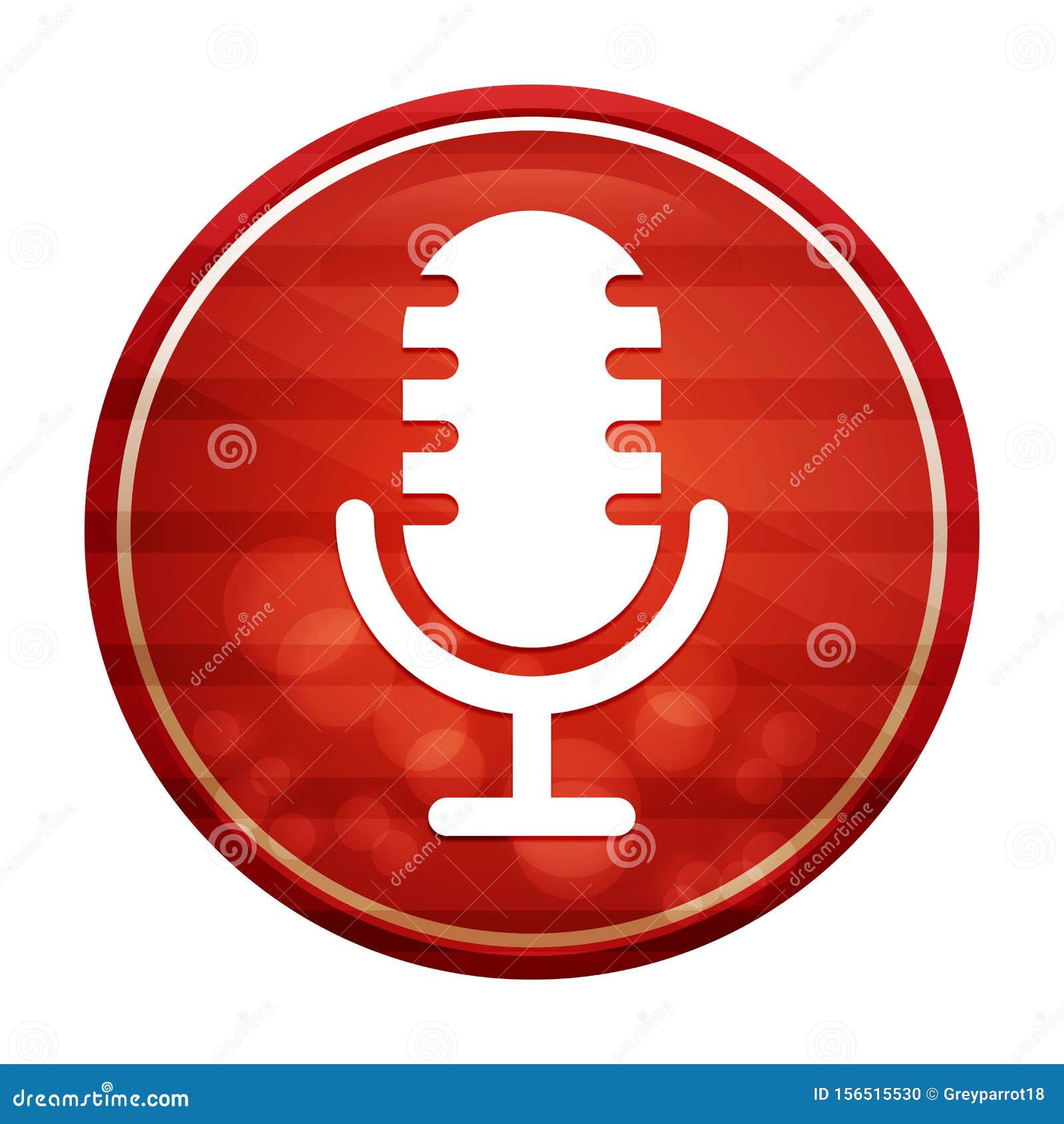 Microphone Icon Realistic Diagonal Motion Red Round Button Illustration ...