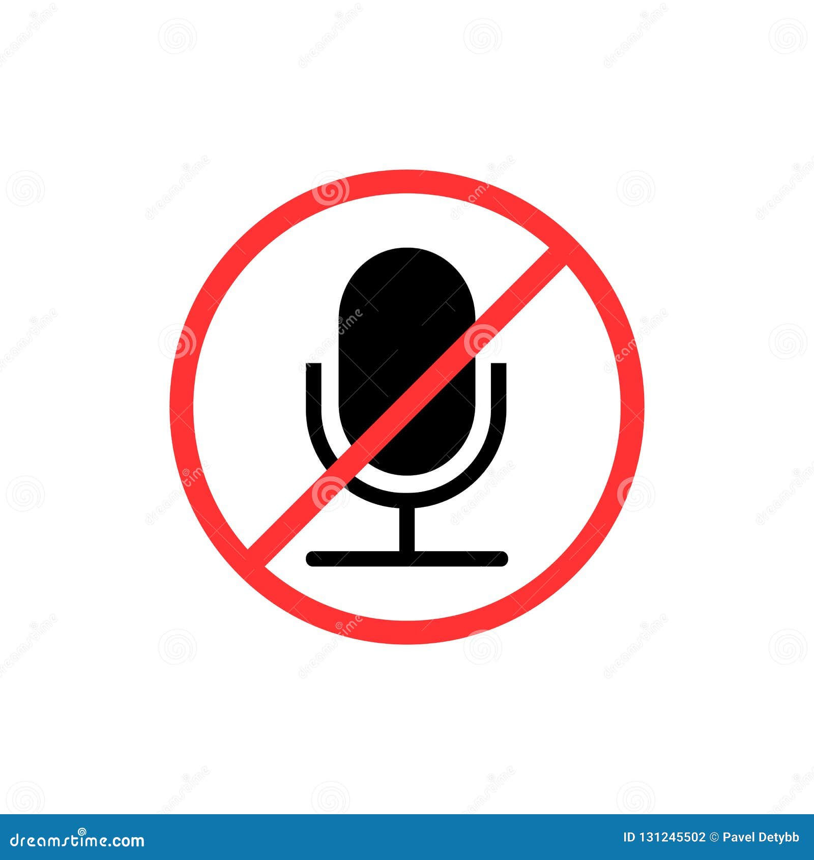 Microphone Icon, Recorder Sign. No Sign. Flat Design. Vector ... Microphone Icon, Recorder Sign. No Sign. Flat Design. Vector ...